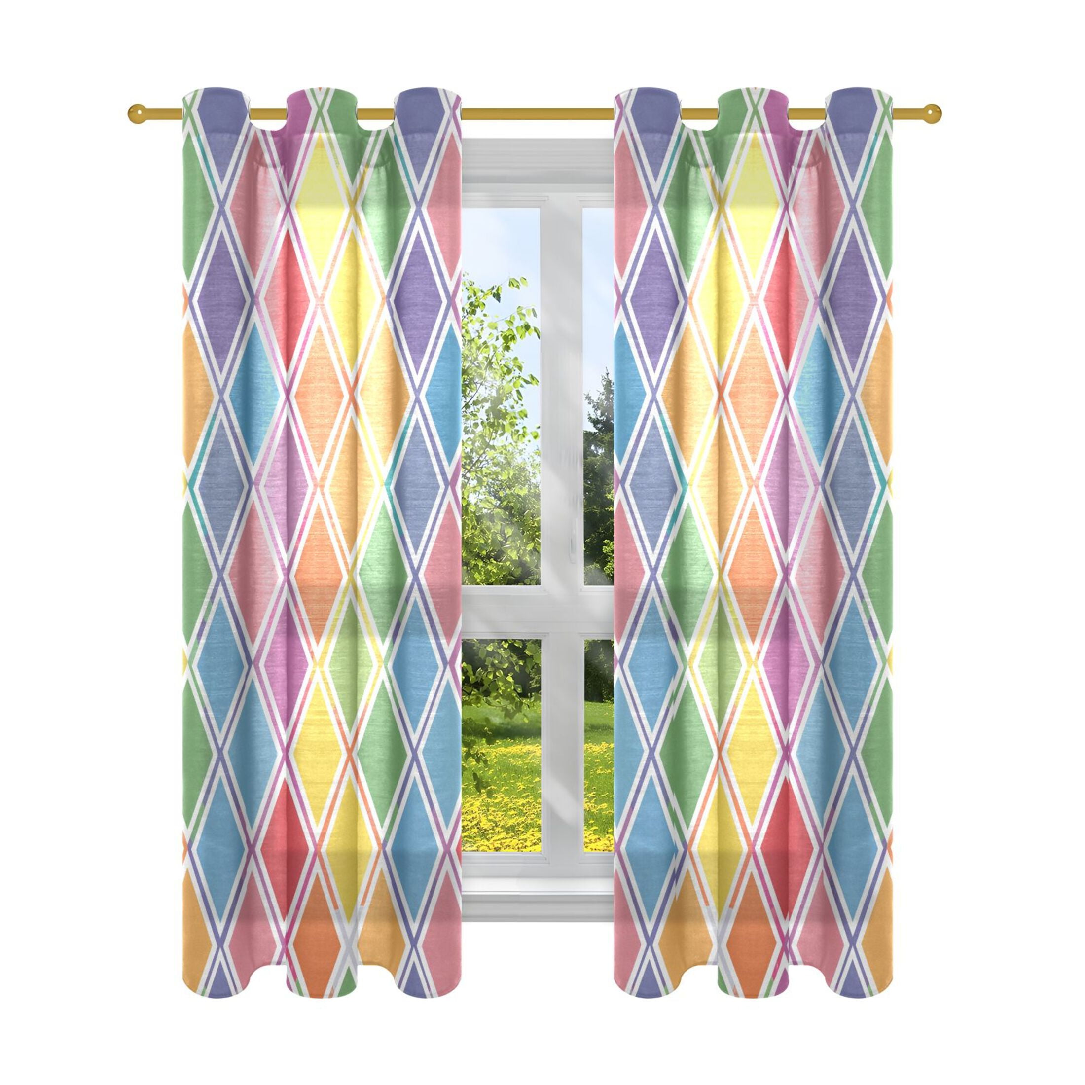 Sheer Curtains 2 Panels Set Grommet Drapes Window Treatments Light Filtering for Bedroom Living ...