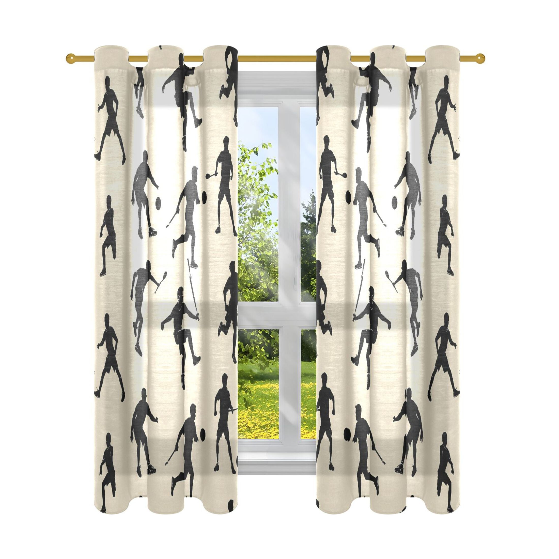 Sheer Curtains 2 Panels Set Grommet Drapes Window Treatments Light Filtering for Bedroom Living ...