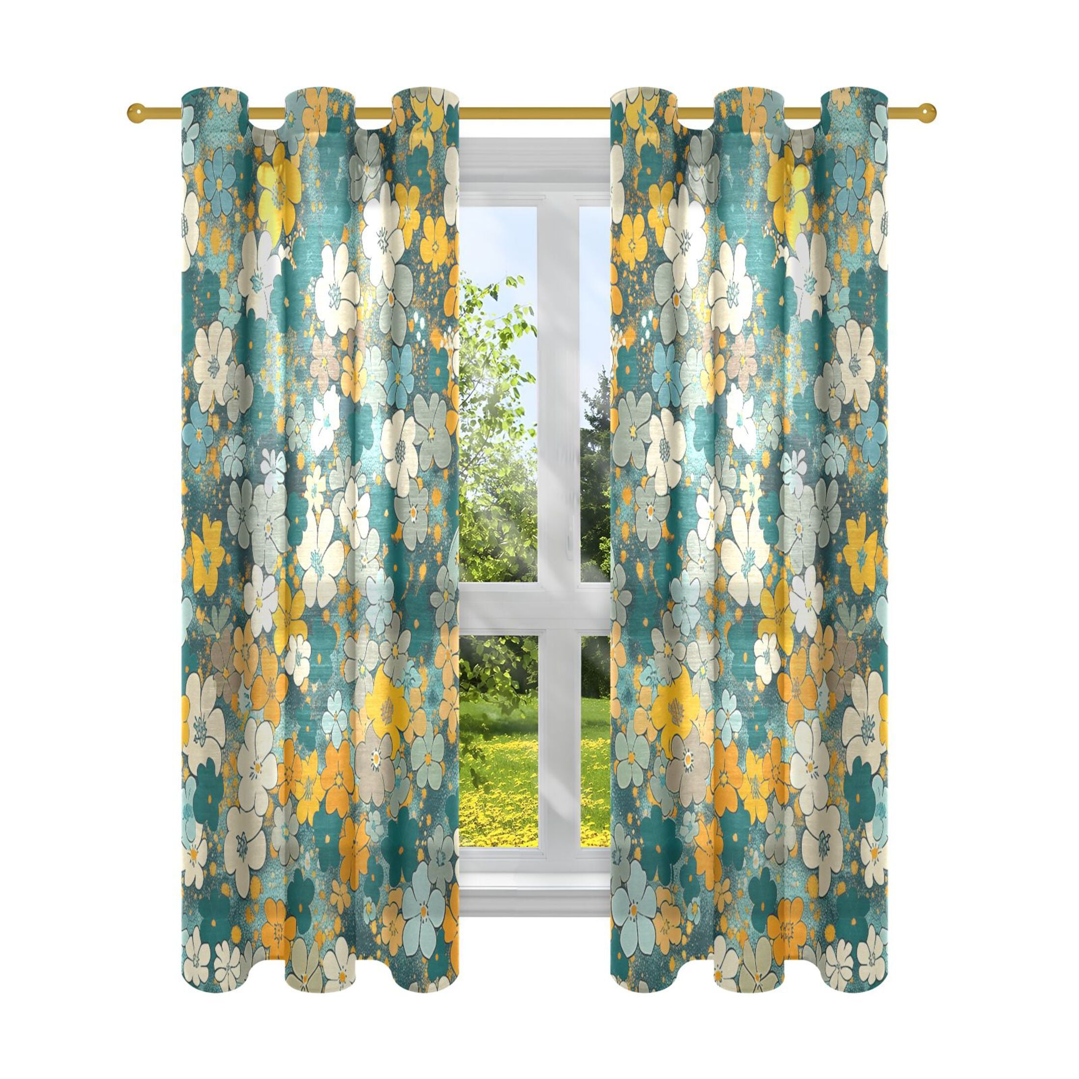 Sheer Curtains 2 Panels Set Grommet Drapes Window Treatments Light ...