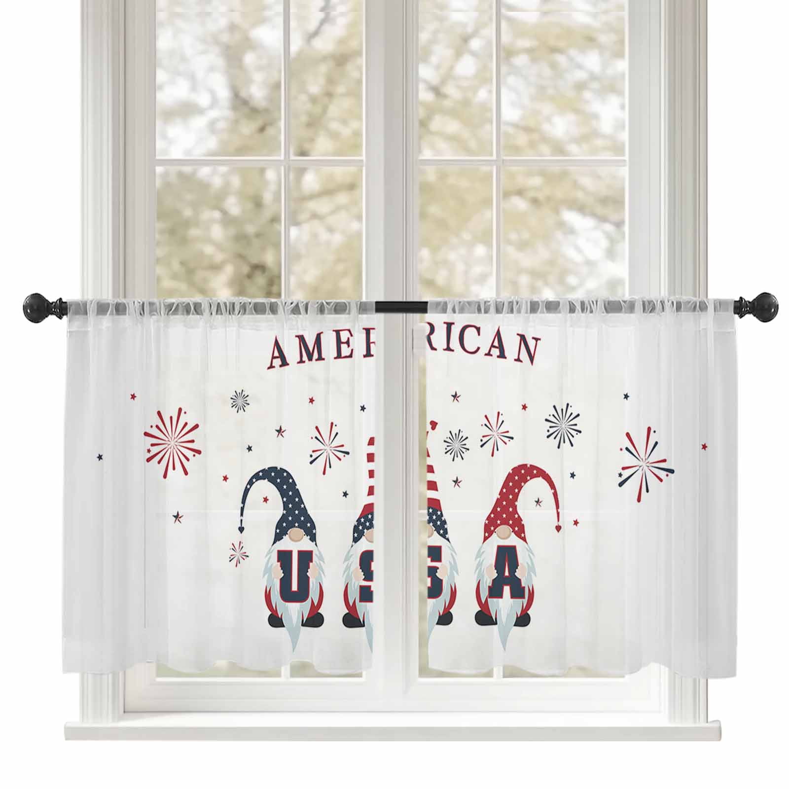 Sheer Curtains 45 inches Long, Independence Day American Dwarf ...