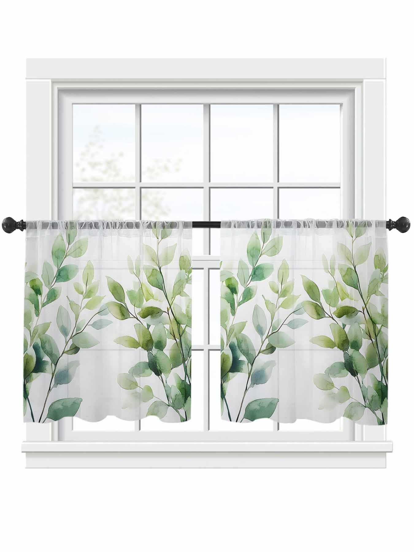 Sheer Curtains 54 inches Long 2 Panels Set Impressionist Style Modern ...