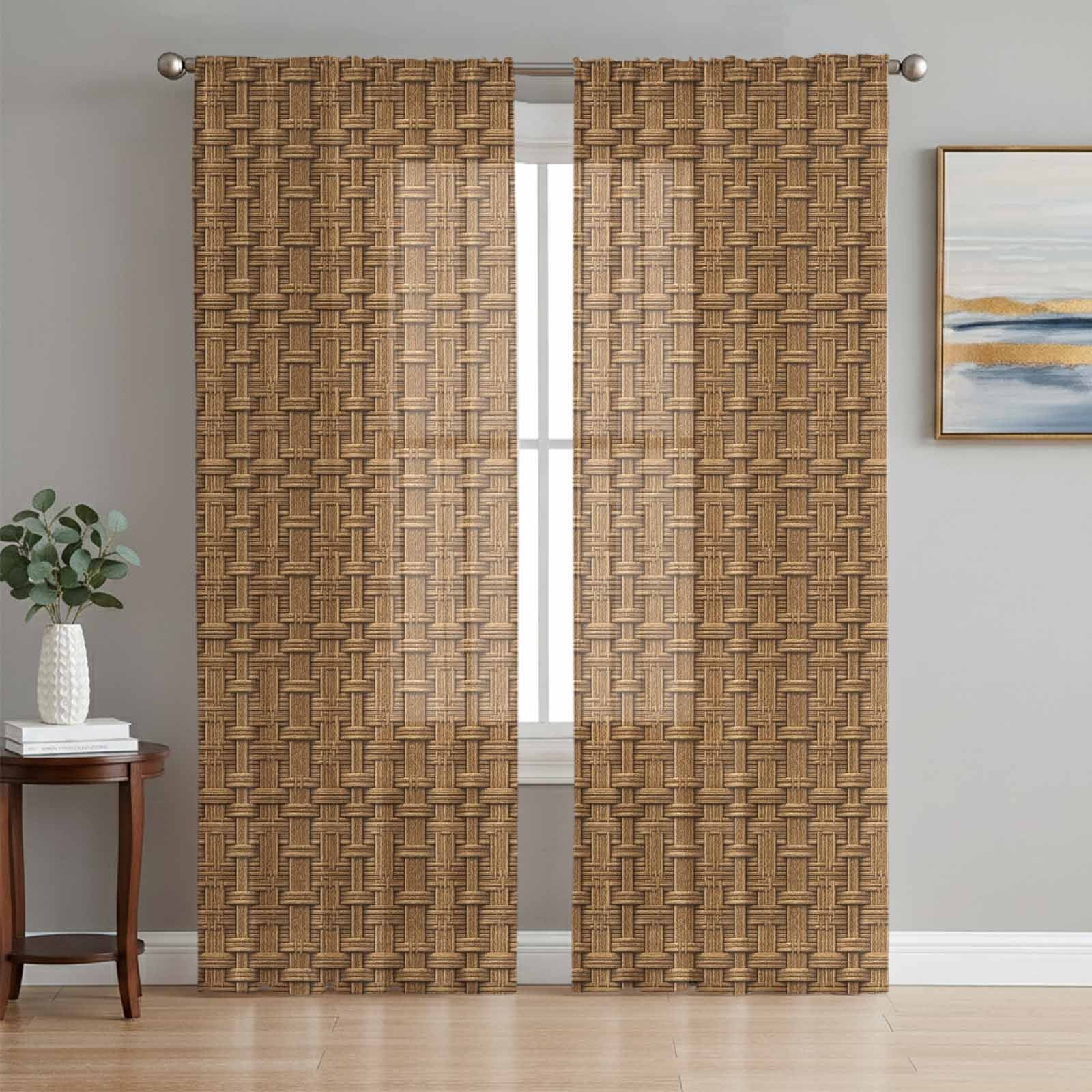 Sheer Curtains 84 Inches Long 2 Panels Set for Living Room, Vintage ...