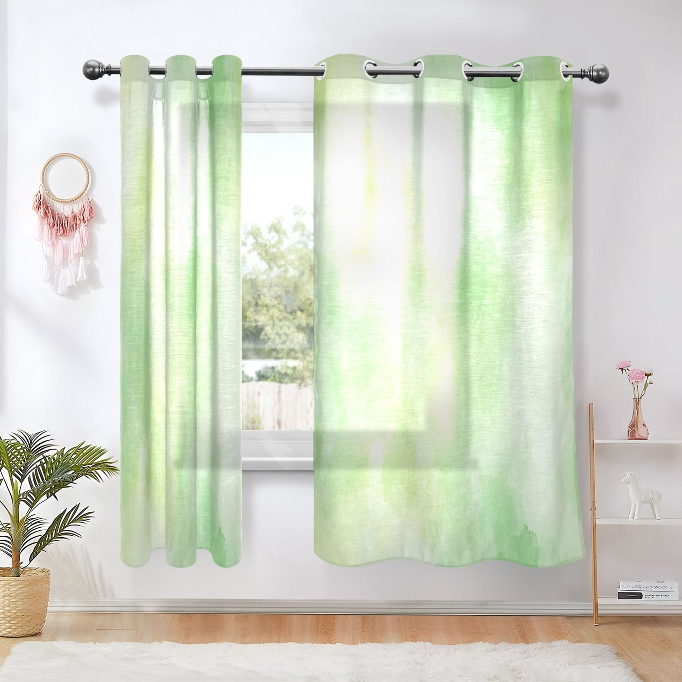 Sheer Curtains Grommet Drapes Window Treatments Light Filtering for ...