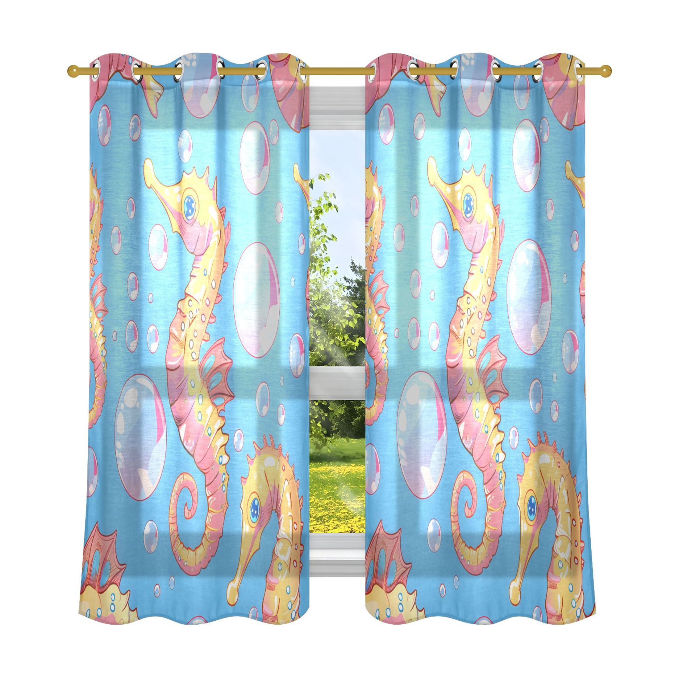 Sheer Curtains Grommet Drapes Window Treatments Light Filtering for ...