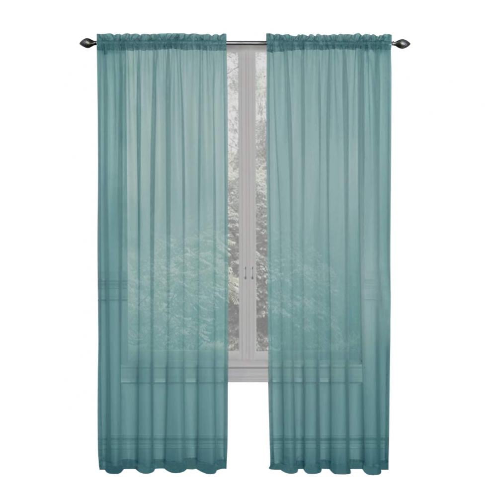 Sheer Curtains Linen Look Semi Transparent Curtains for Living Dining ...