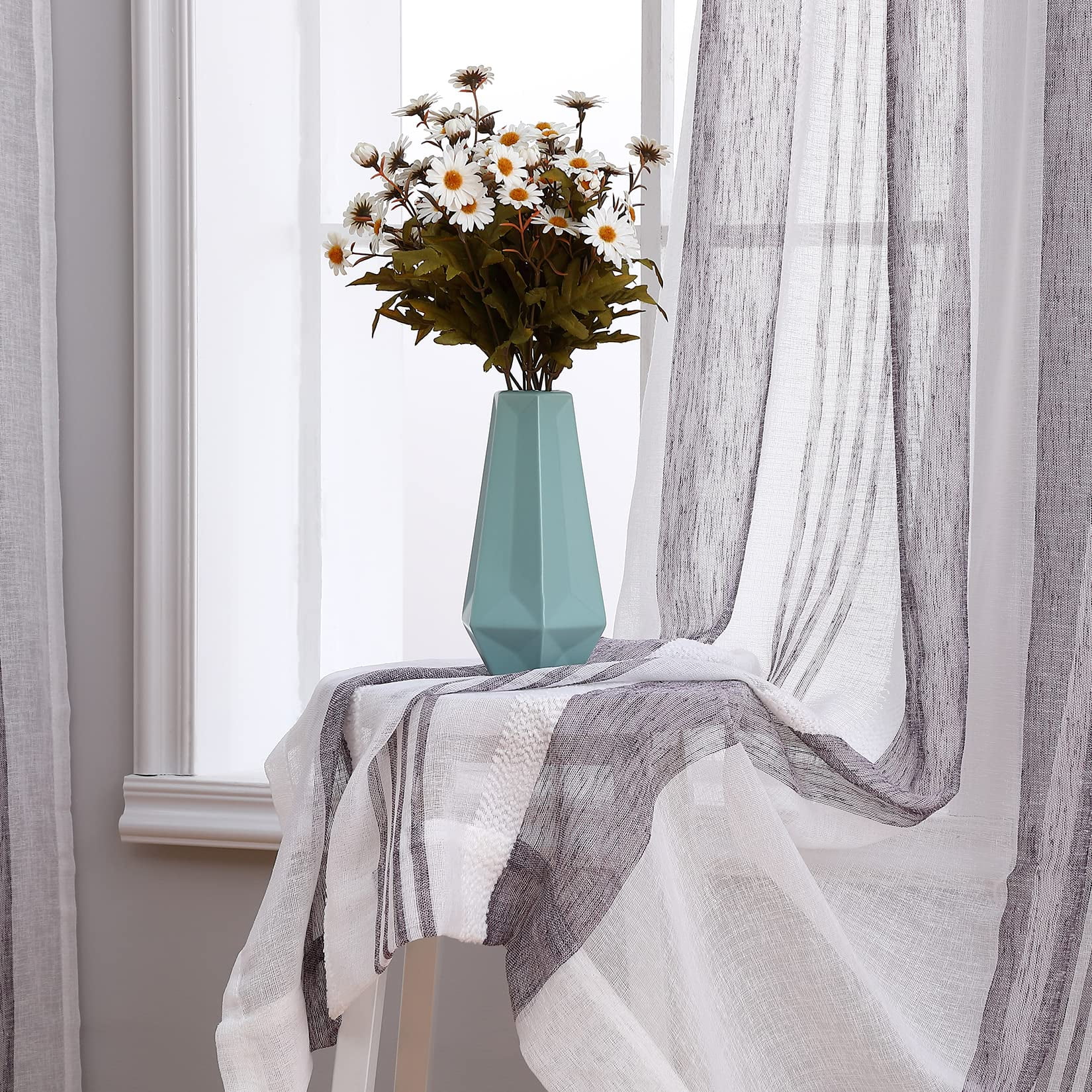 Sheer Curtains Long for Living Room Bedroom, Bathroom Curtain Window ...