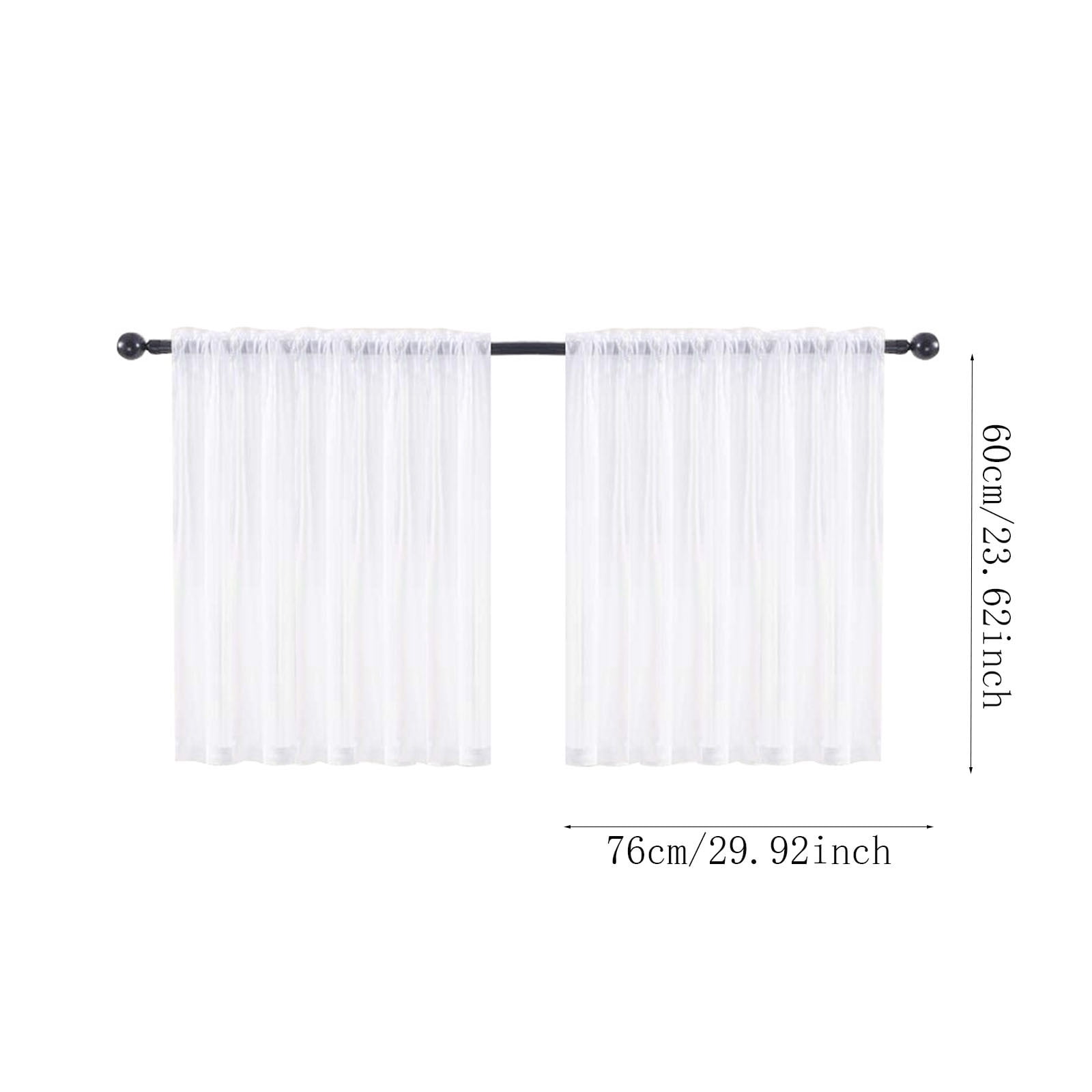 Sheer Curtains Solid Color Sheer Curtains Set Of 2 Semi Light Filtering ...