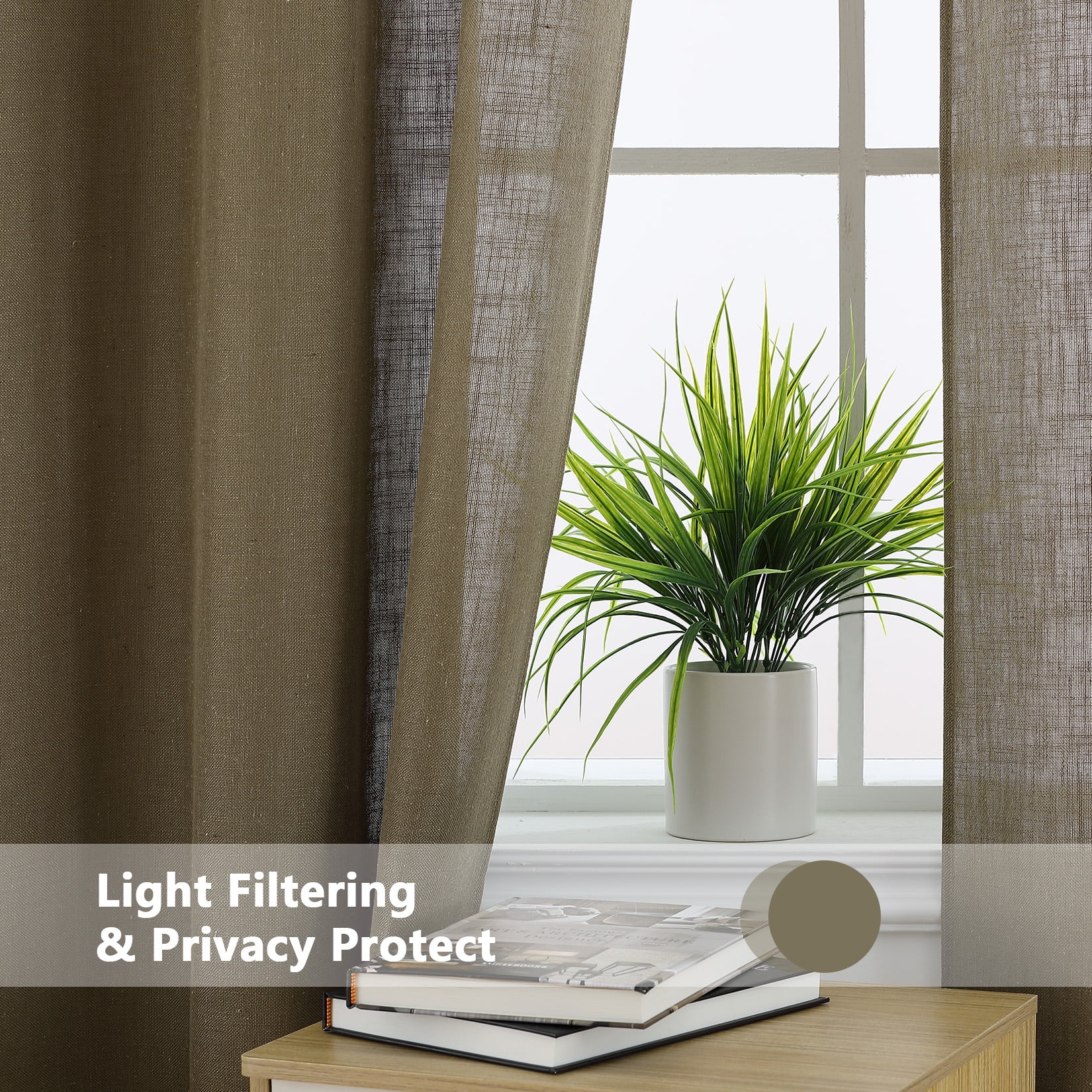 Sheer Curtains for Living Room Brown Curtains for Bedroom Window ...