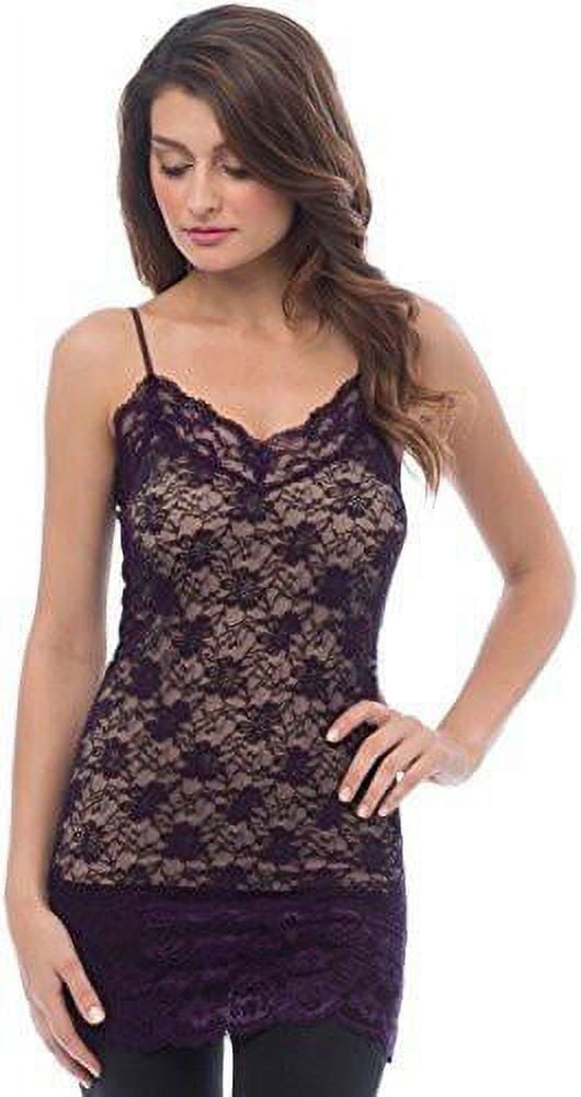 Sheer Extra Long Lace Cami w/ Adjustable Straps … - Walmart.com