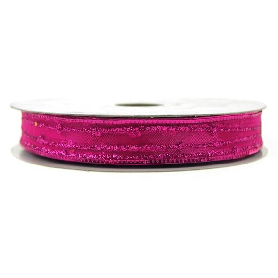 Sheer Glitter Stripe Corsage Ribbon, 5/8-inch, 50-yard - Walmart.com