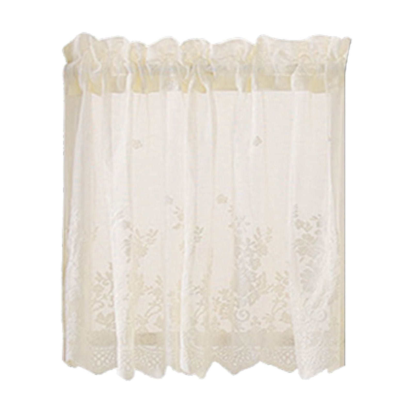 Sheer Lace Curtains, 24 X 29 Inches, Elegant Embroidered Floral Lace ...