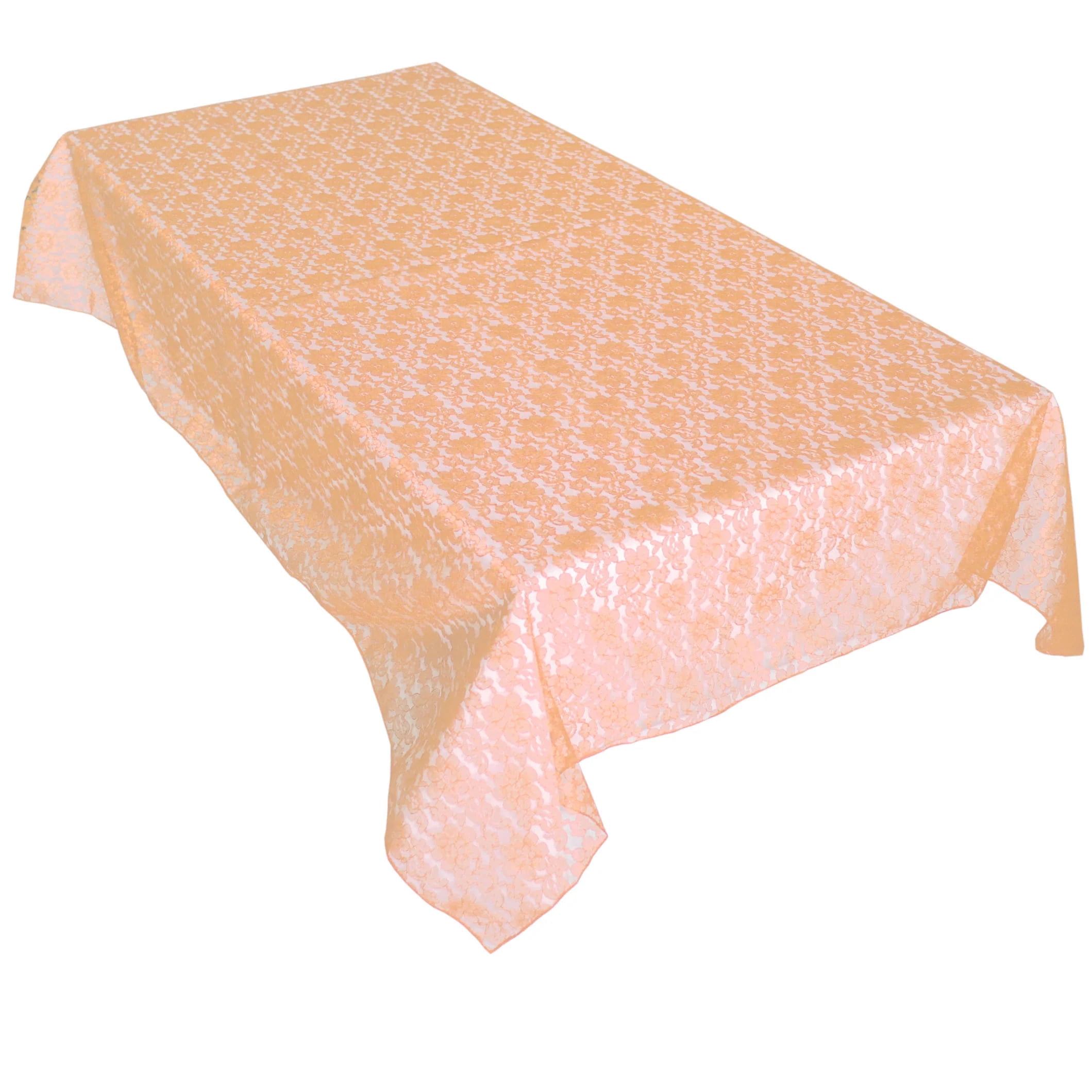 Sheer Lace Tablecloth Overlay Wedding and Party Decoration Peach ...