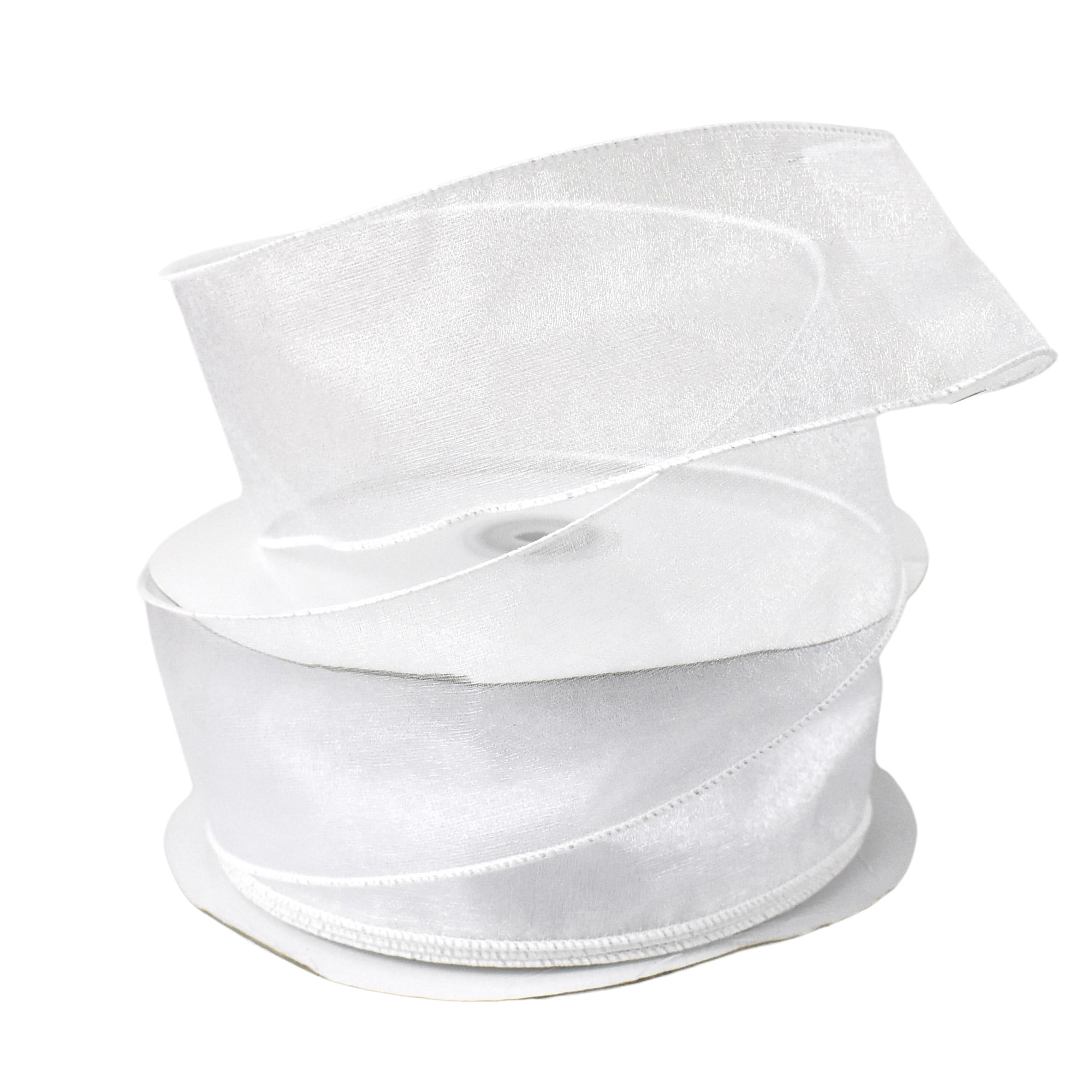 Sheer Organza Wired Ribbon, 2-1/2-inch, 50-yard, White - Walmart.com