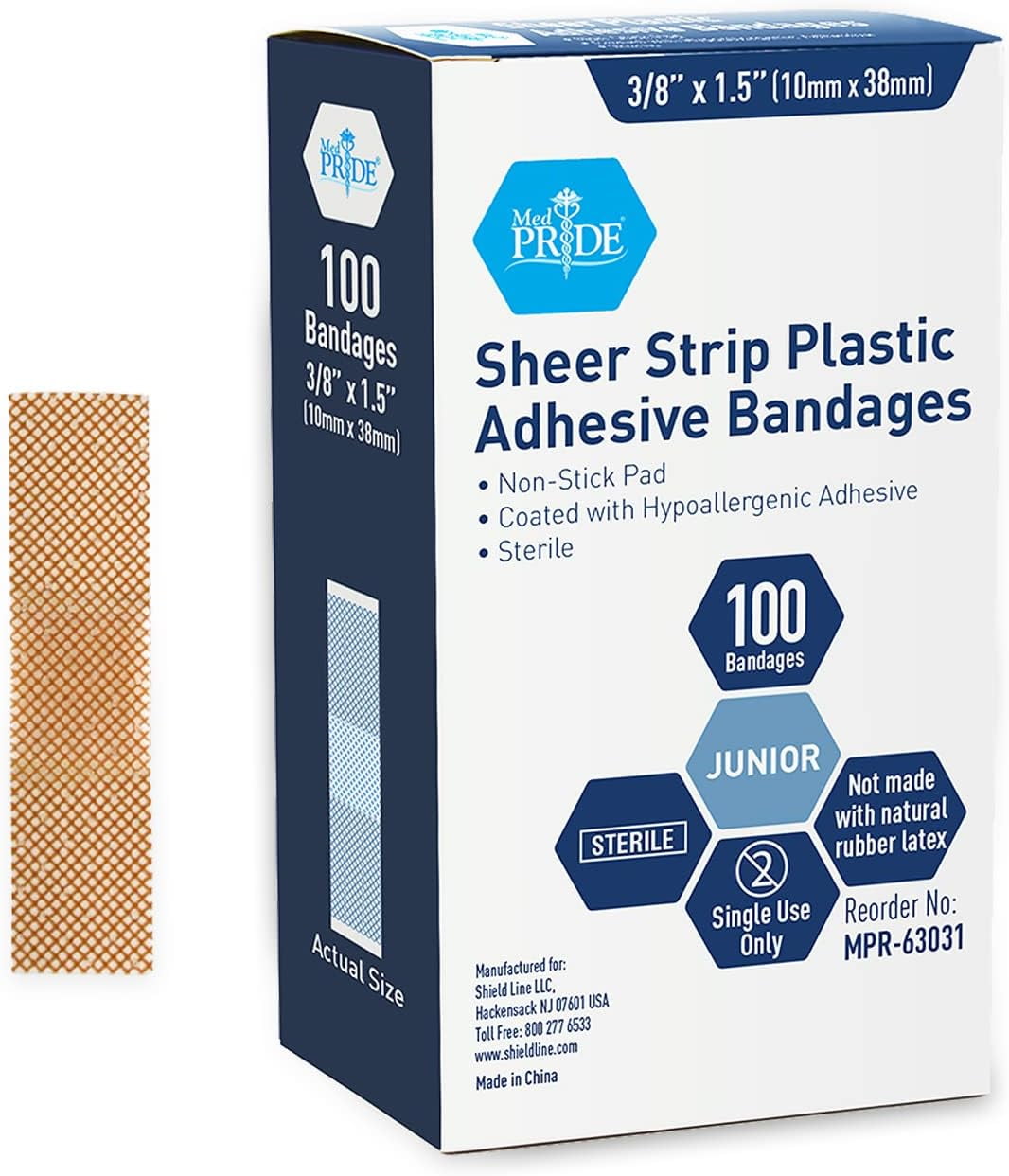 Sheer Plastic Strip Bandages - Sterile First Aid Strips for Home Wound ...
