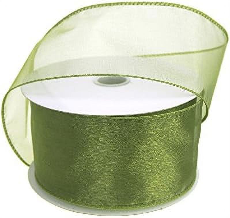 Sheer Ribbon Edge, 25 Yards (2-1/2-Inch, Moss Green) - Walmart.com