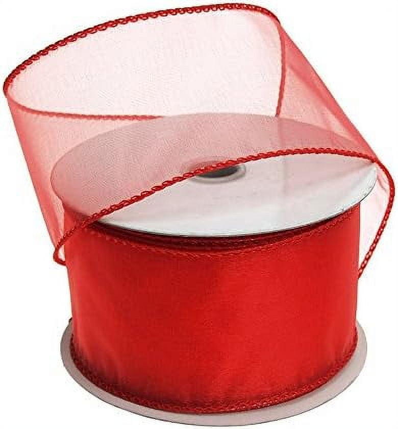 Sheer Ribbon Edge, 25 Yards (2-1/2-Inch - Red) - Walmart.com