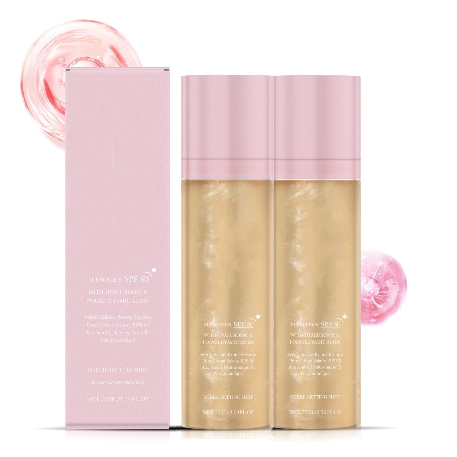 Sheer Setting Mist Sunscreen SPF 50 - Hydrating Glow Mist with ...