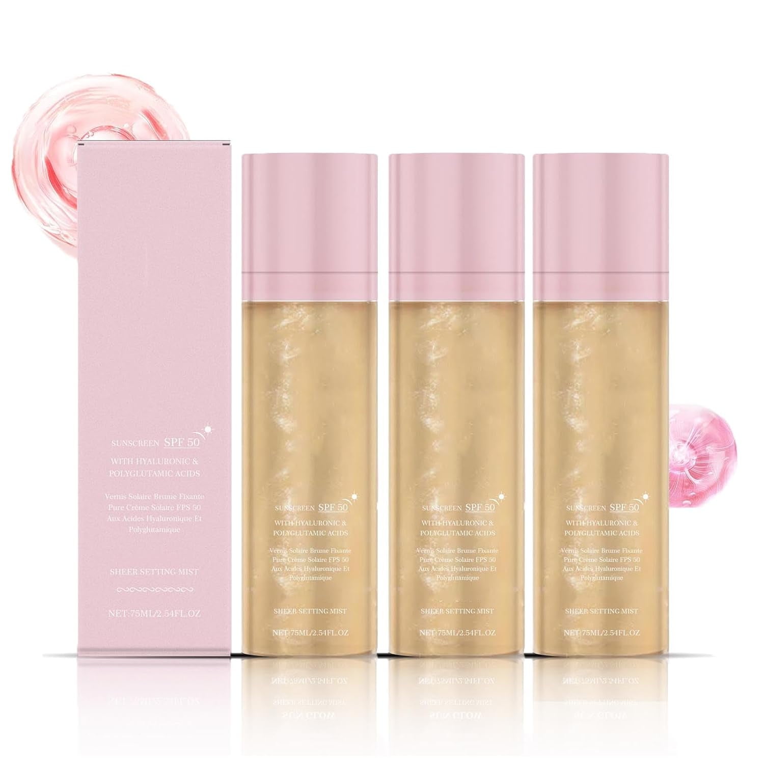 Sheer Setting Mist Sunscreen SPF 50 - Hydrating Glow Mist with ...