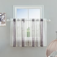 Anjee White Sheer Curtains for Living Room 63 inch Length 2 Panels Set ...