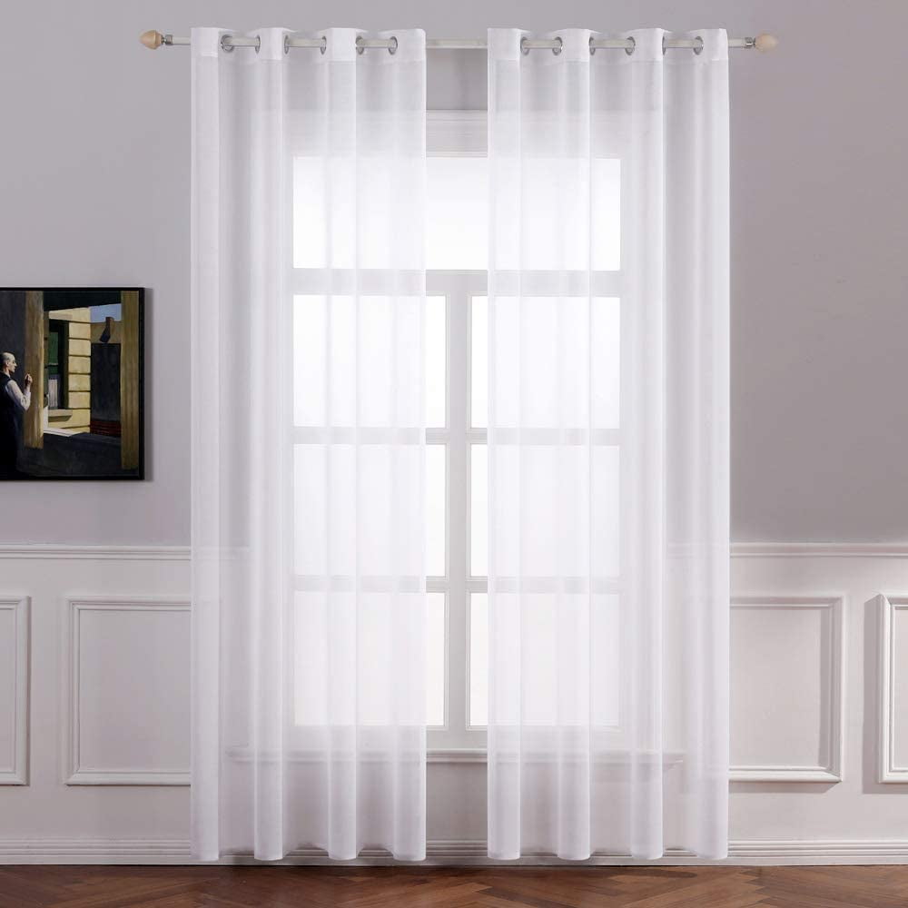 Sheer Voile Curtain with Eyelets, Transparent Look Curtain Transparent ...