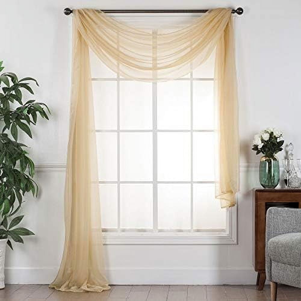 Sheer Voile Transparent Window Or Event Decor Scarf Valance - Various ...