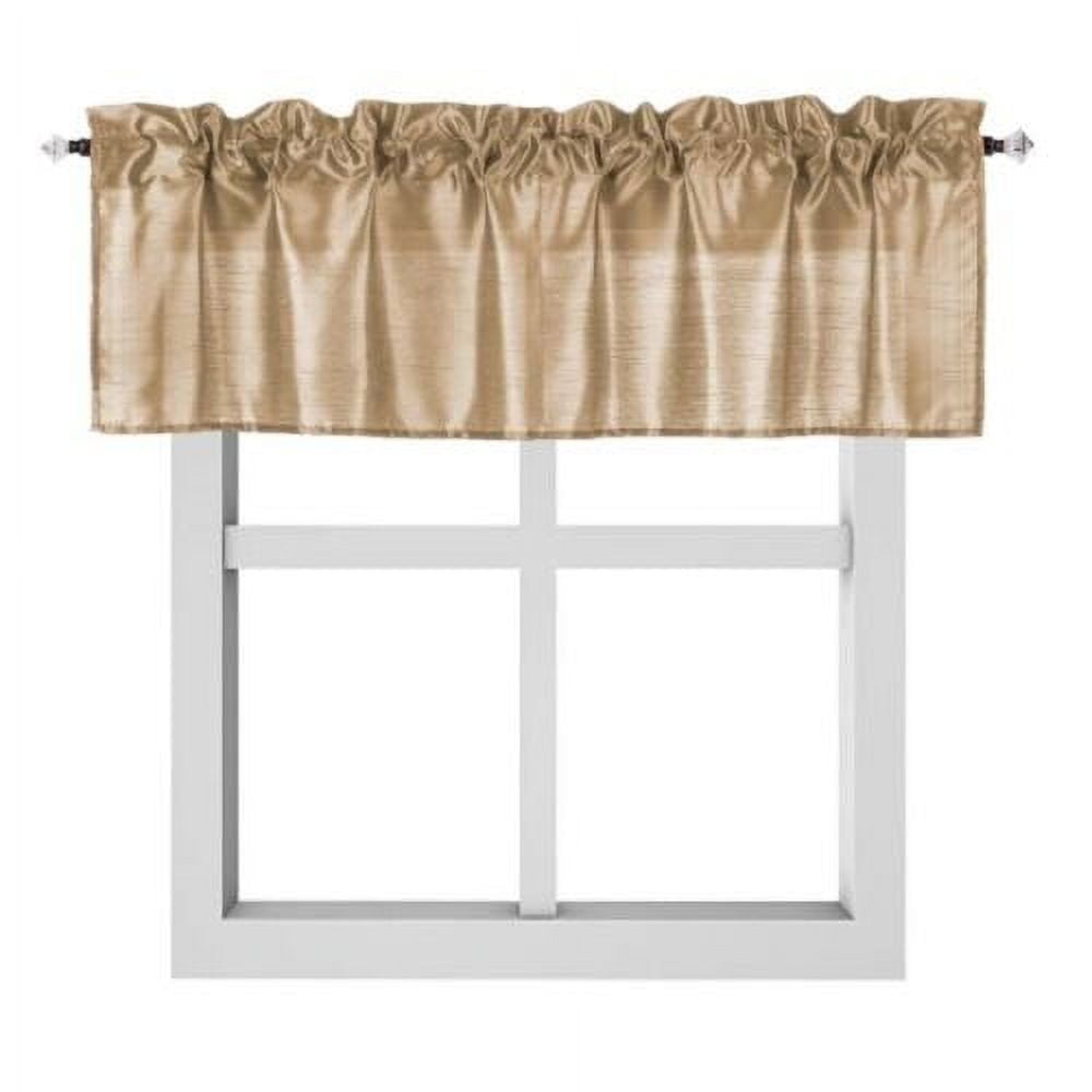 Sheer valance voile Gold solid color light filtering rod pocket window ...