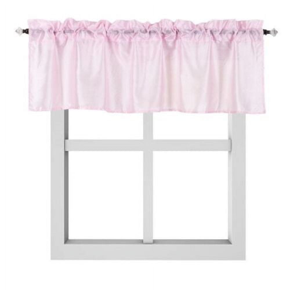 Sheer valance voile Pink solid color light filtering rod pocket window ...