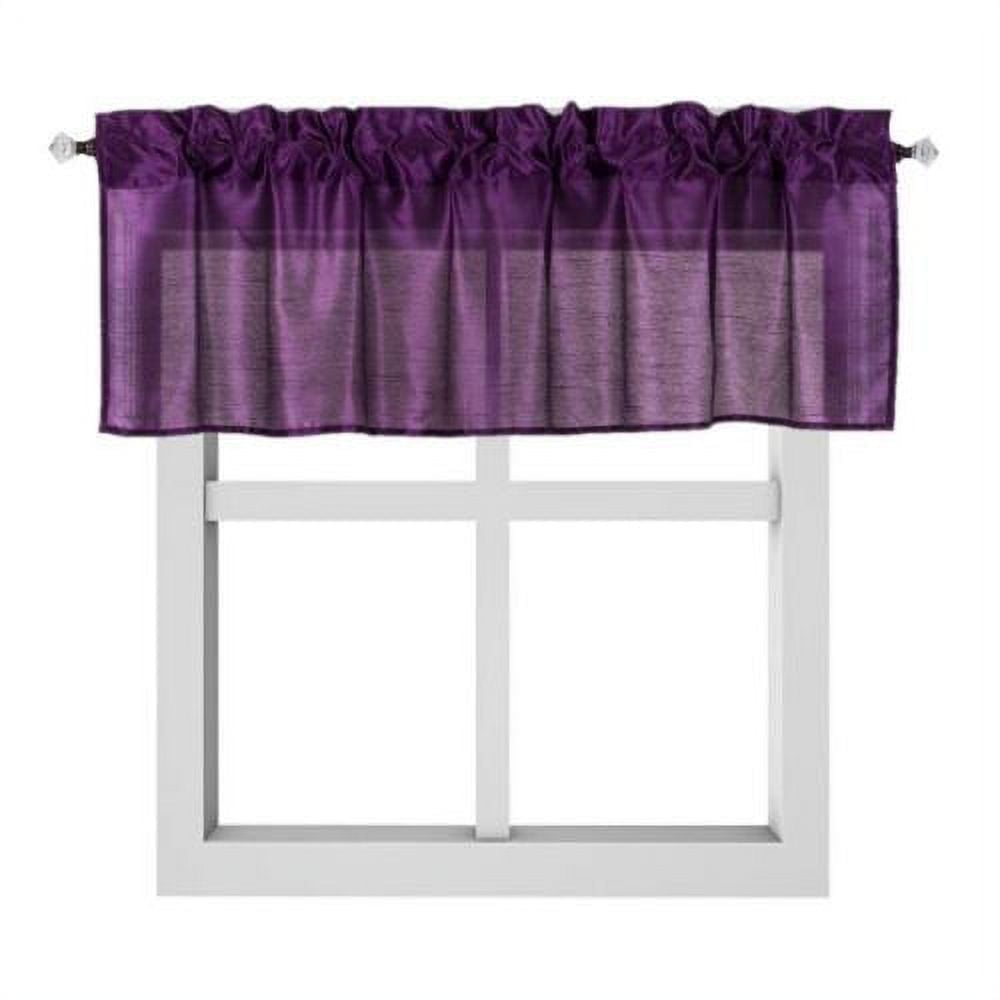 Sheer valance voile Purple solid color light filtering rod pocket ...