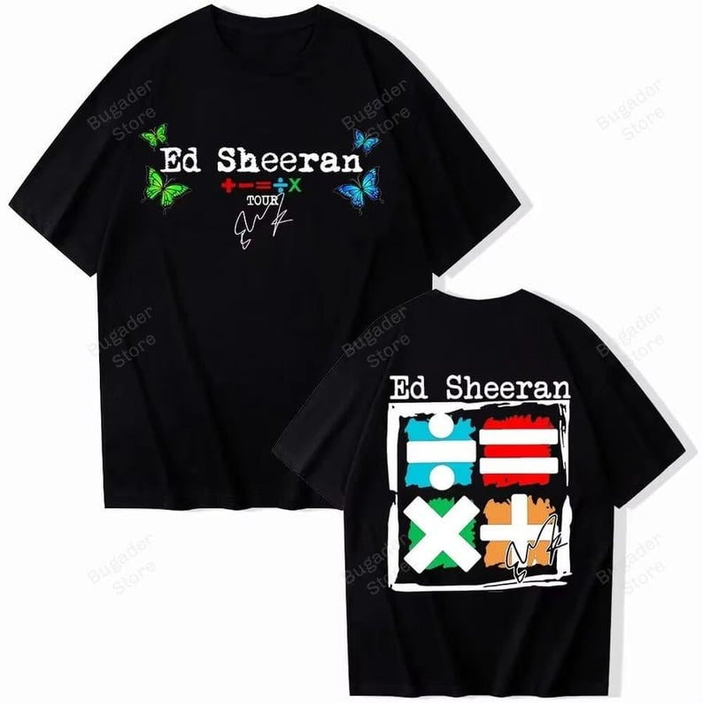Sheeran Mathematics Tour 2025 T-Shirt - Plus, Minus, Divide, Multiply ...