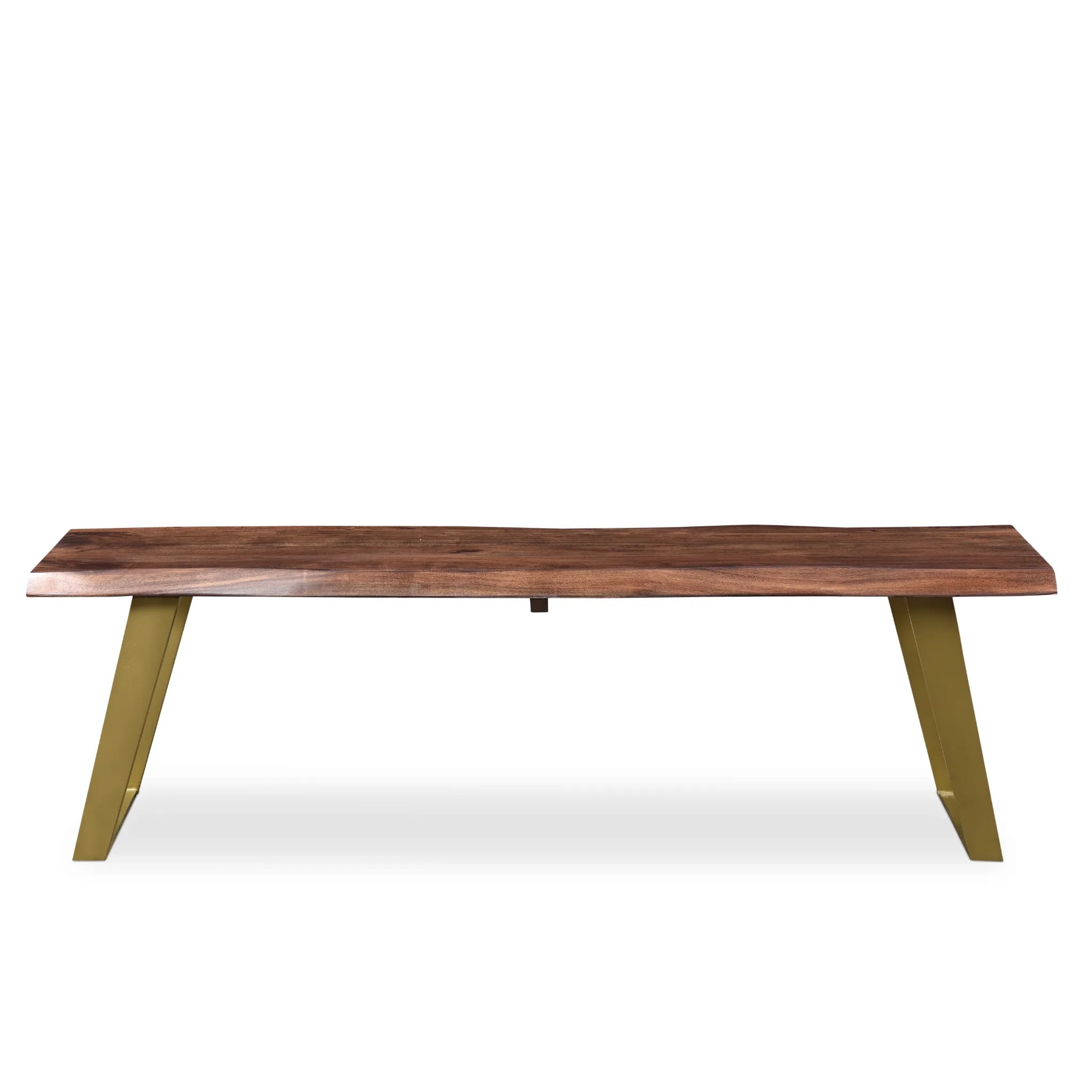 Sheesham Live Edge Gold Legs Bench - Walmart.com