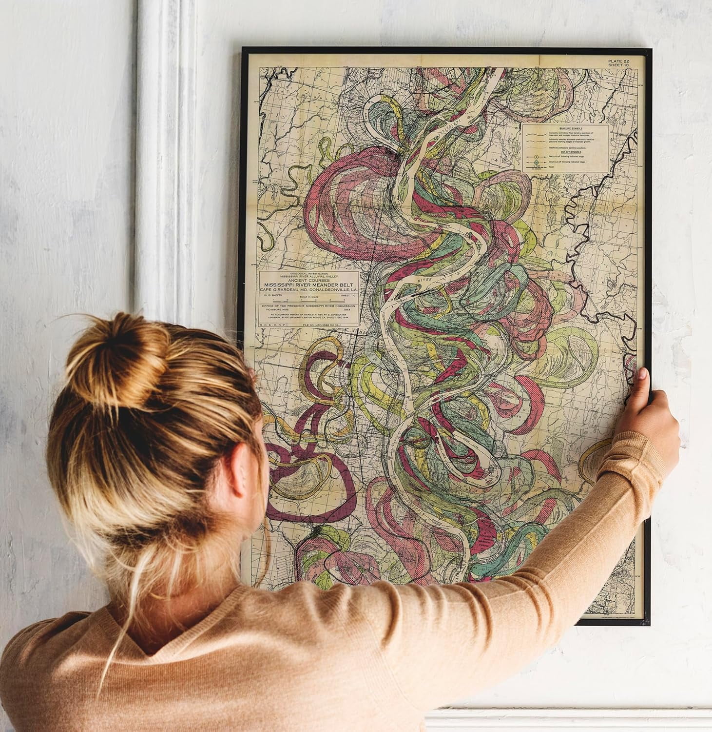 Sheet 10-1944 Mississippi River Map - River House Decor Wall Art Gifts ...