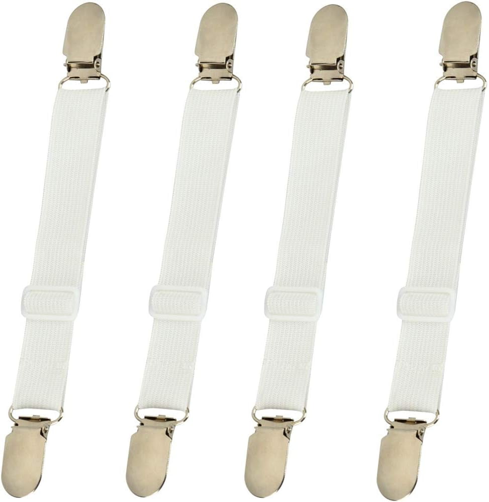 Sheet Clips with Sheet Fasteners Mattress Clips, 4 Pieces Adjustable ...