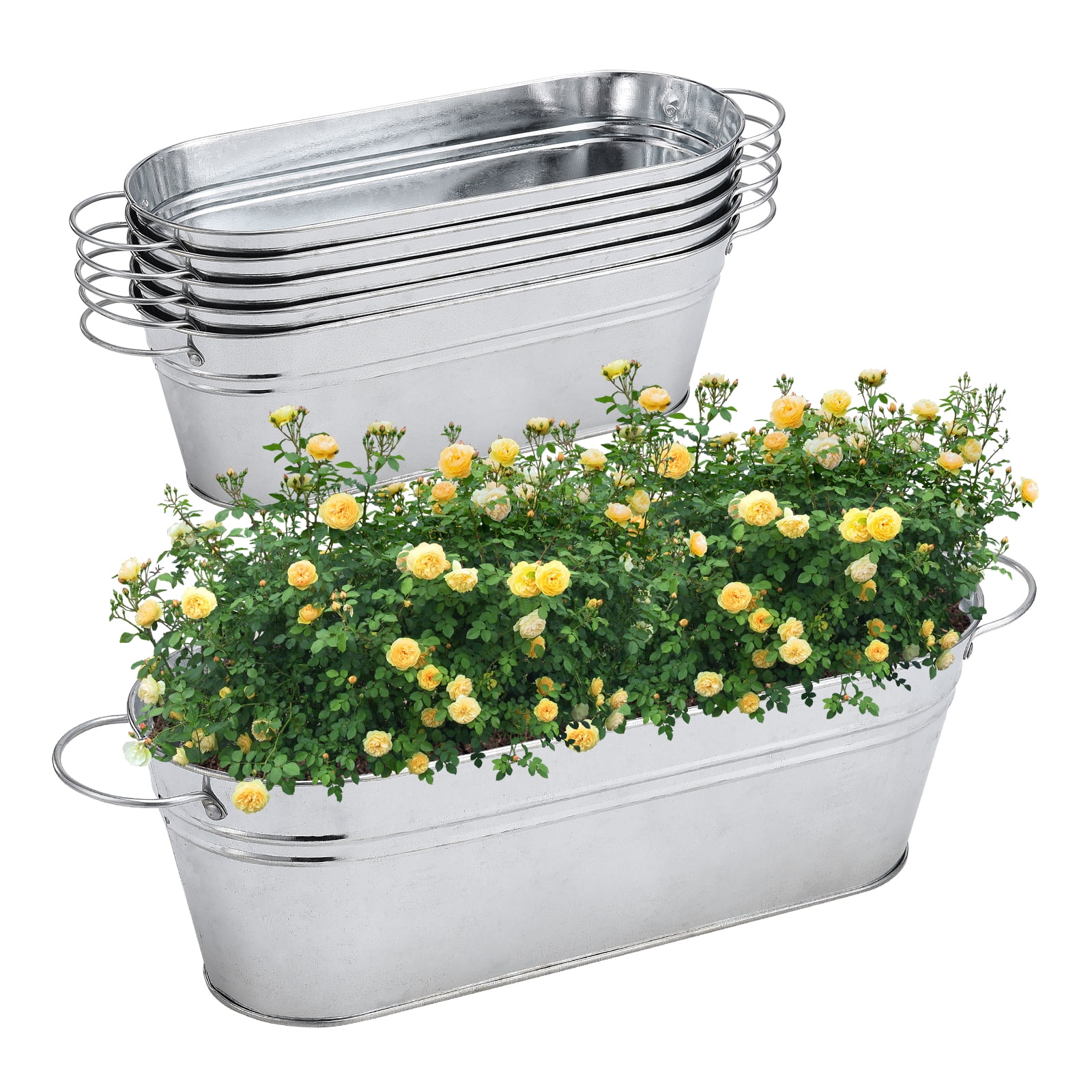 Sheet Flowerpot Beverage Tubs for Parties Plants Pot Bucket Galvanized ...