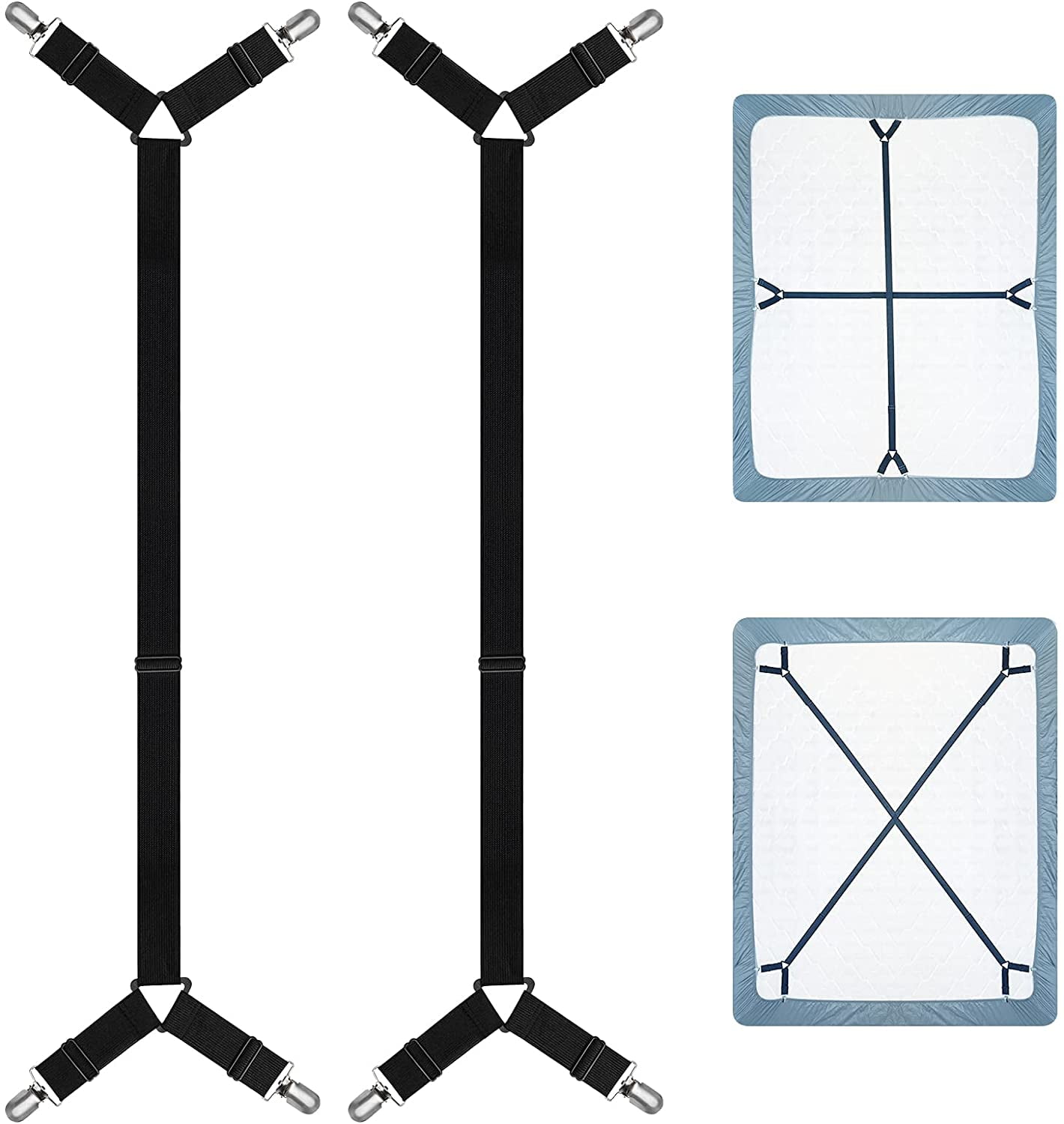 Sheet Keeper Straps Bed Sheet Holder for Corners Bedsheet Stays ...