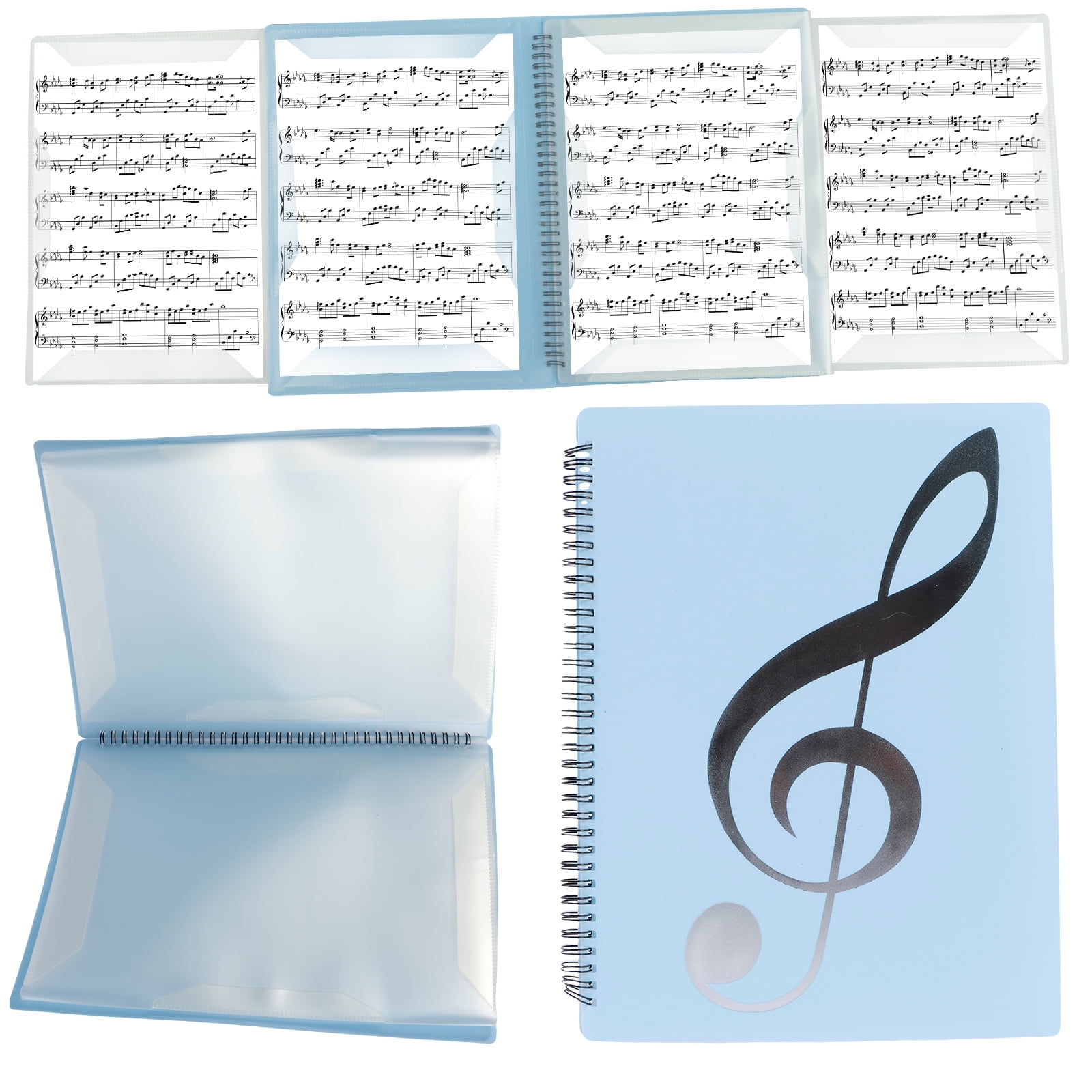 Sheet Music Folder 4 Pages Expand Piano Sheet Music Binder Ele Spiral ...