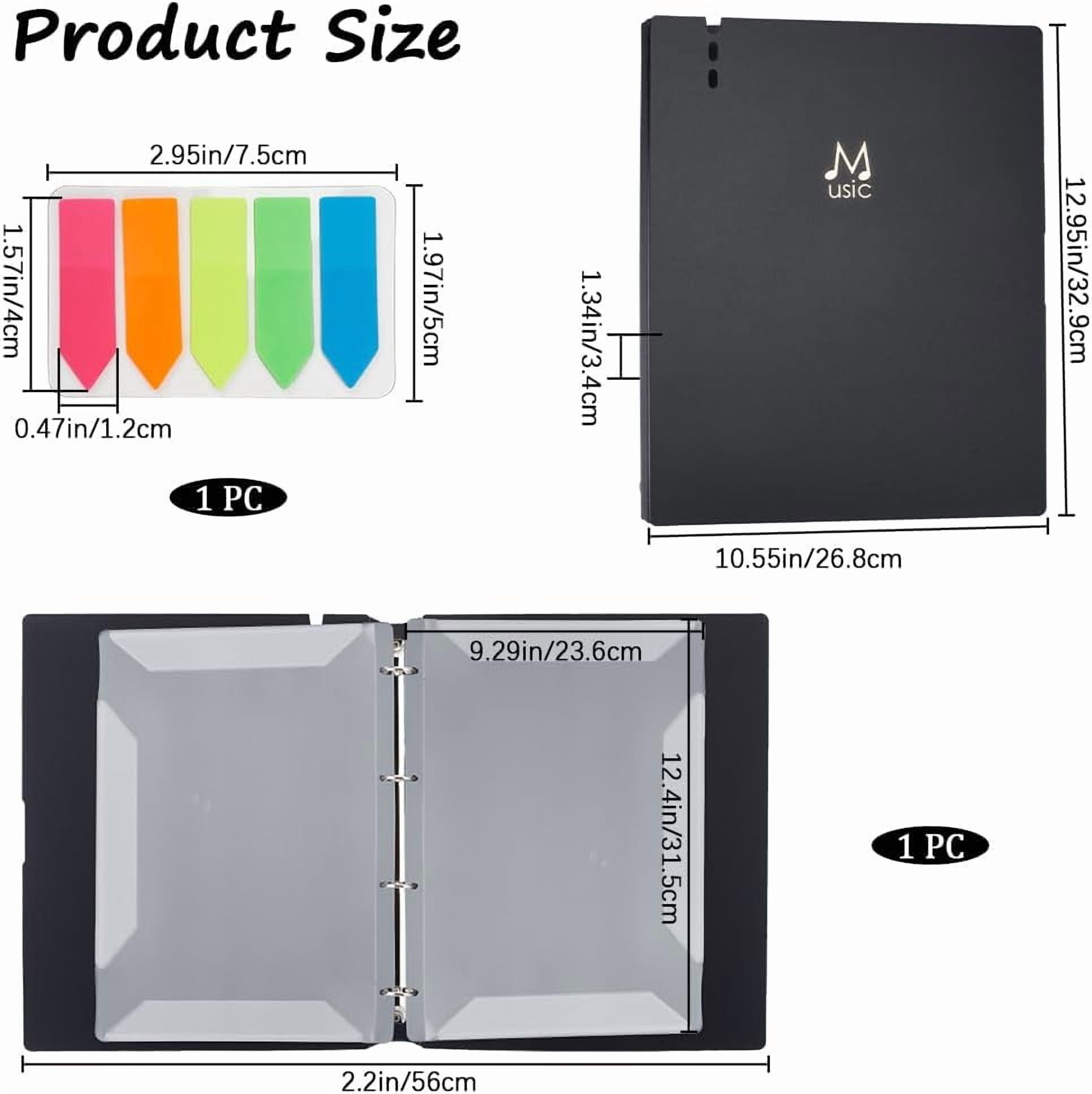 Sheet Music Holder Music Folder 12.95x10.55inch Black Piano Notebook ...