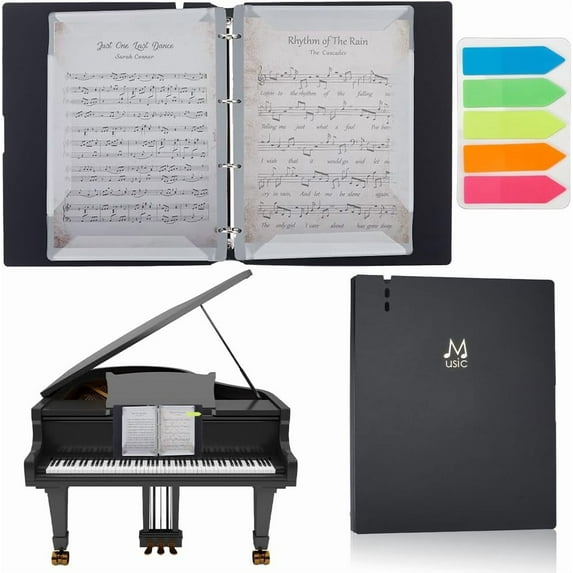 Sheet Music Holder Music Folder 12.95x10.55inch Black Piano Notebook ...