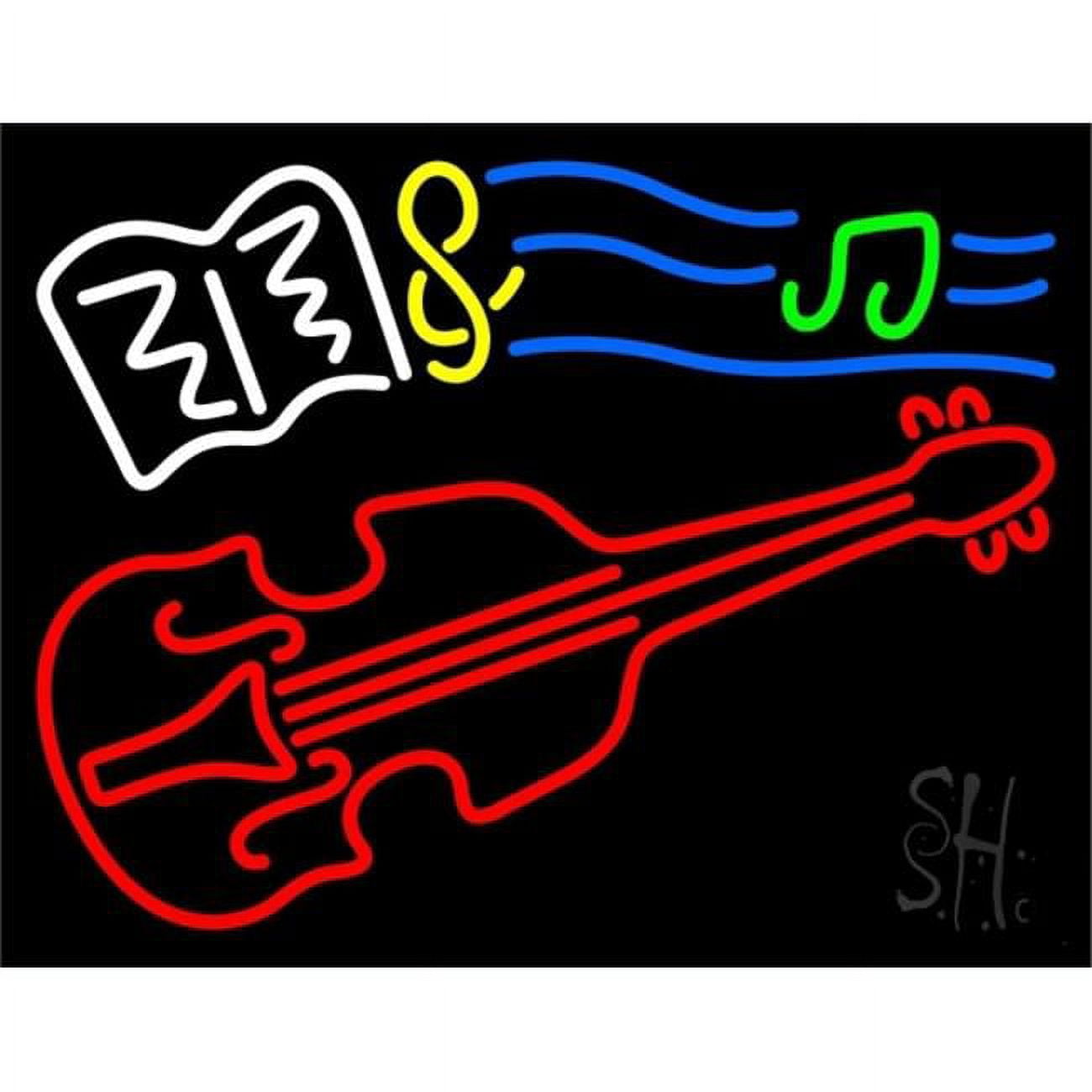 Sheet Music Note Violin Neon Sign, 24 x 3 x 31 in. - Walmart.com