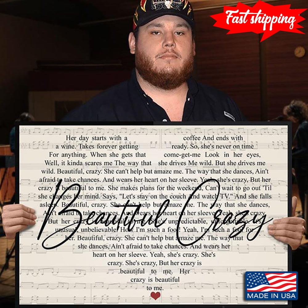 Sheet Music Theme Luke Combs Beautiful Crazy Lyrics With Heart ...