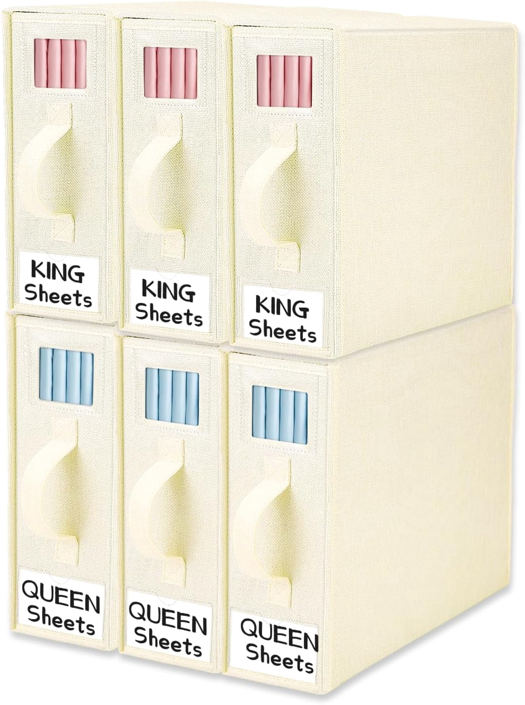 Sheet Organizer for Lien Closet, Foldable Bed Sheet Organizers and ...