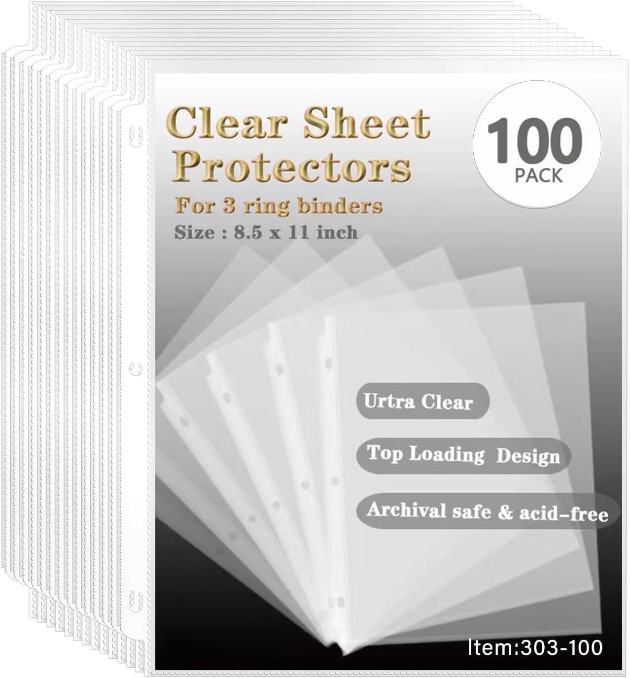 Sheet Protectors Page Protectors for Ring Binder, Top Loading Plastic ...