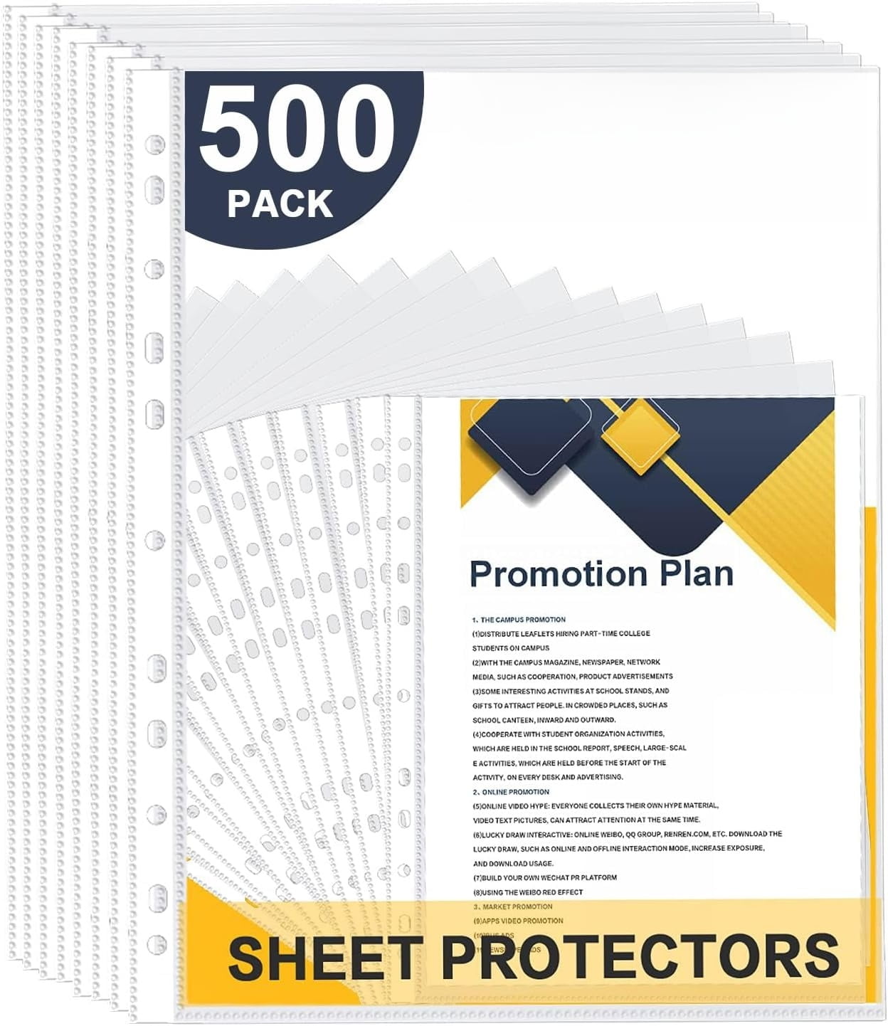 Sheet Protectors,Upgrade Clear Plastic Page Protectors Sheet Reinforced ...