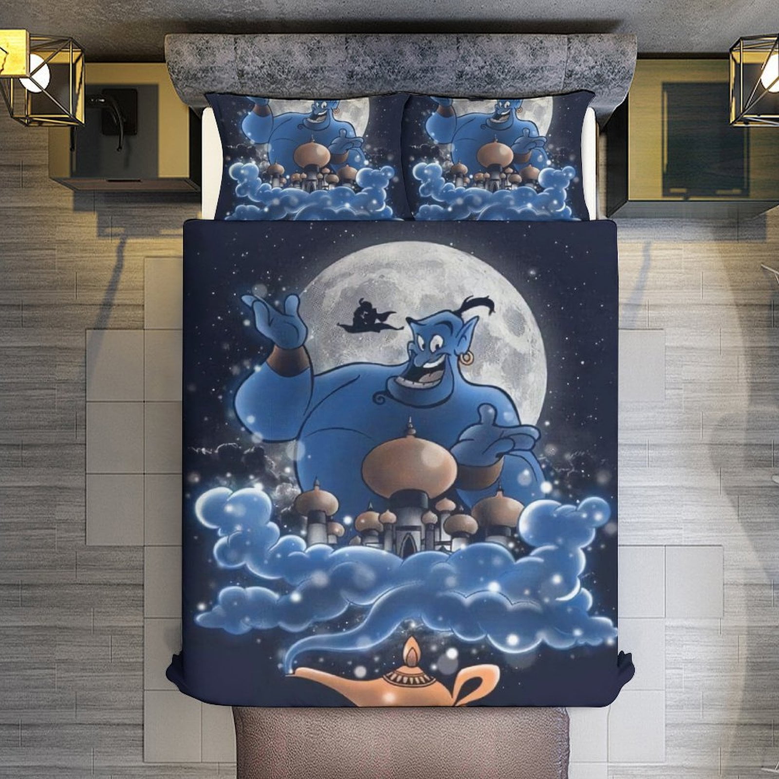 Sheet Queen Size,Aladdin Genie Magic Genie Bed Sheets for Kids Boys ...
