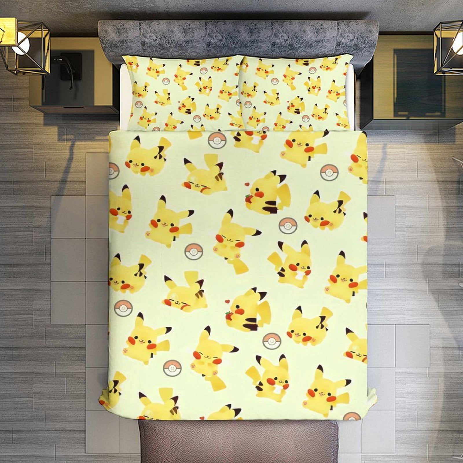 Sheet Queen Size,Cartoon Pokémon-Pikachu Bed Sheets for Kids Boys Girls ...