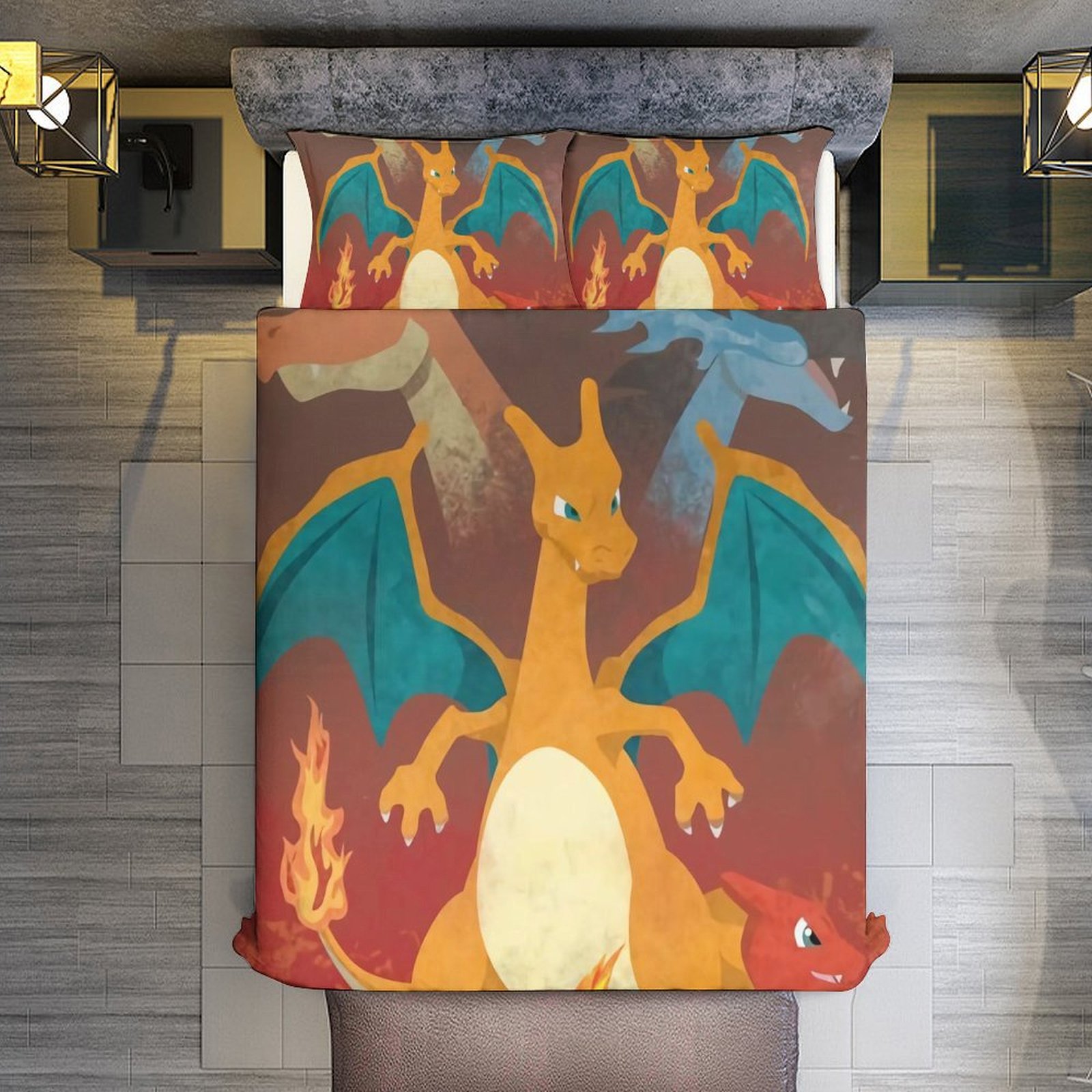 Sheet Queen Size,Pokémon-Pikachu Charmander Charizard Bed Sheets for ...