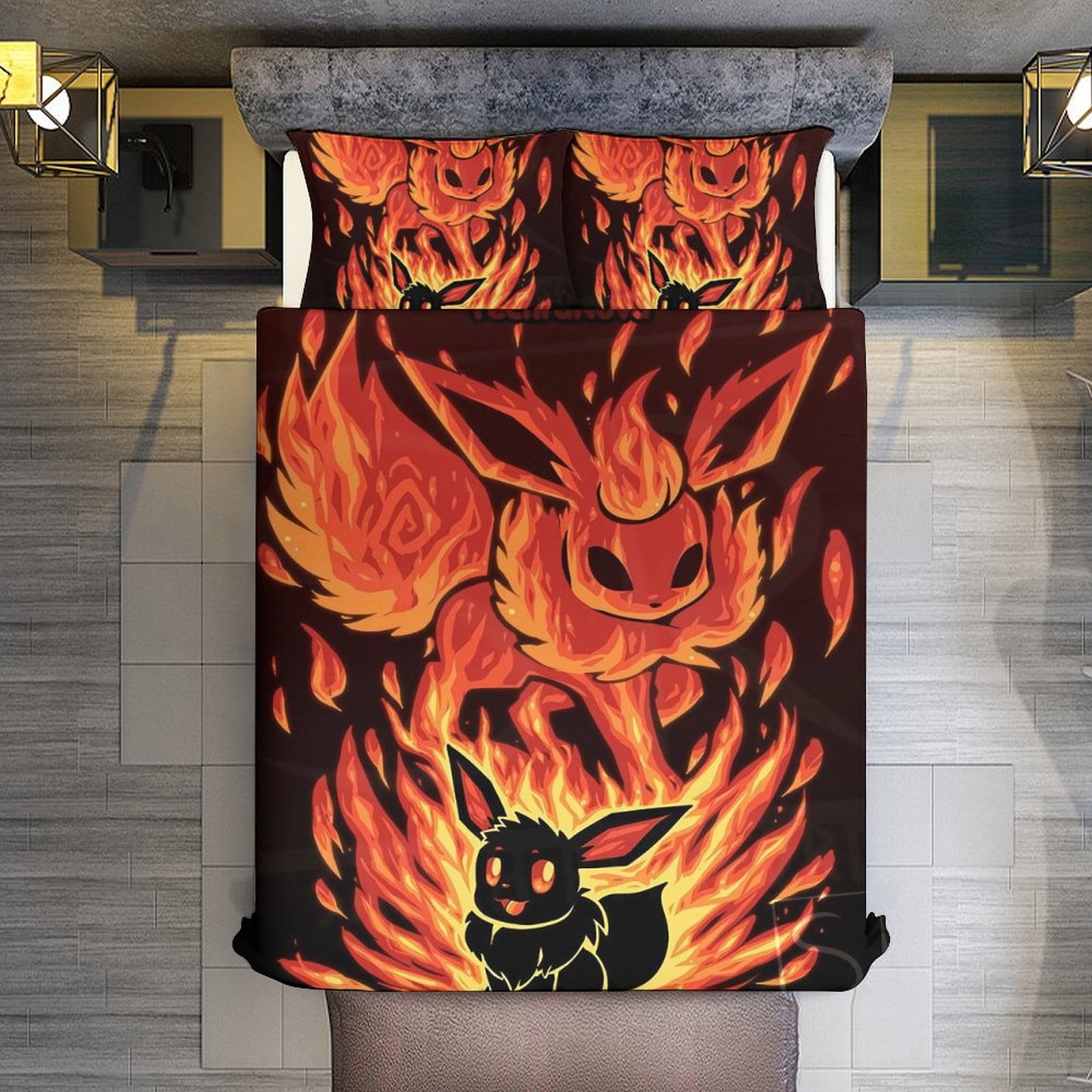 Sheet Queen Size,Pokémon-Pikachu Eevee Evolutions Bed Sheets for Kids ...