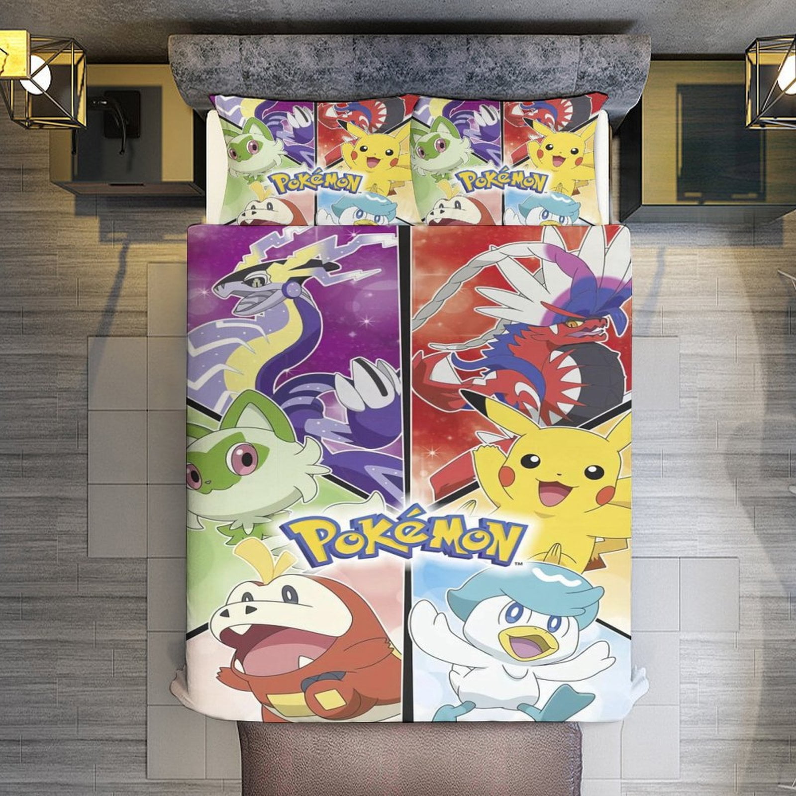 Sheet Queen Size,Pokemon - (Scarlet & Violet - Character Montage) Bed ...