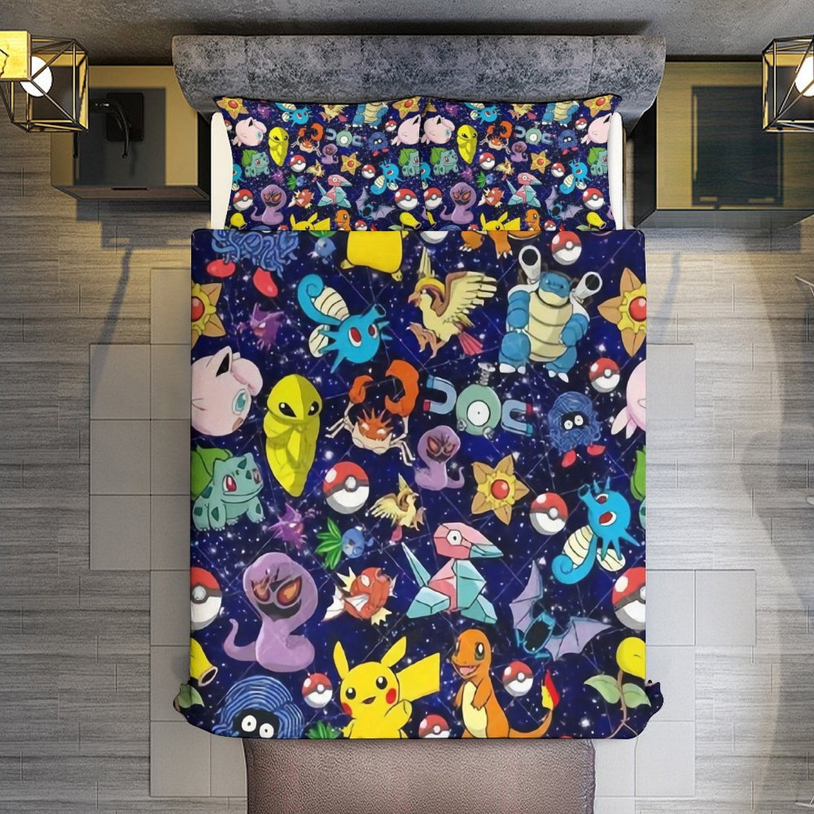 Sheet Queen Size,Space Pokémon-Pikachu Bed Sheets for Kids Boys Girls ...