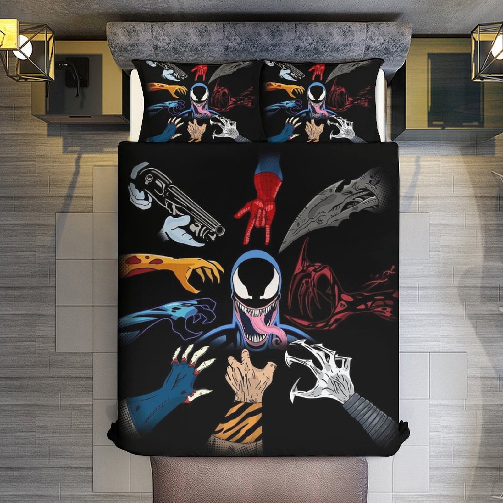 Sheet Queen Size,Spider-Man Venom Enemies Bed Sheets for Kids Boys ...