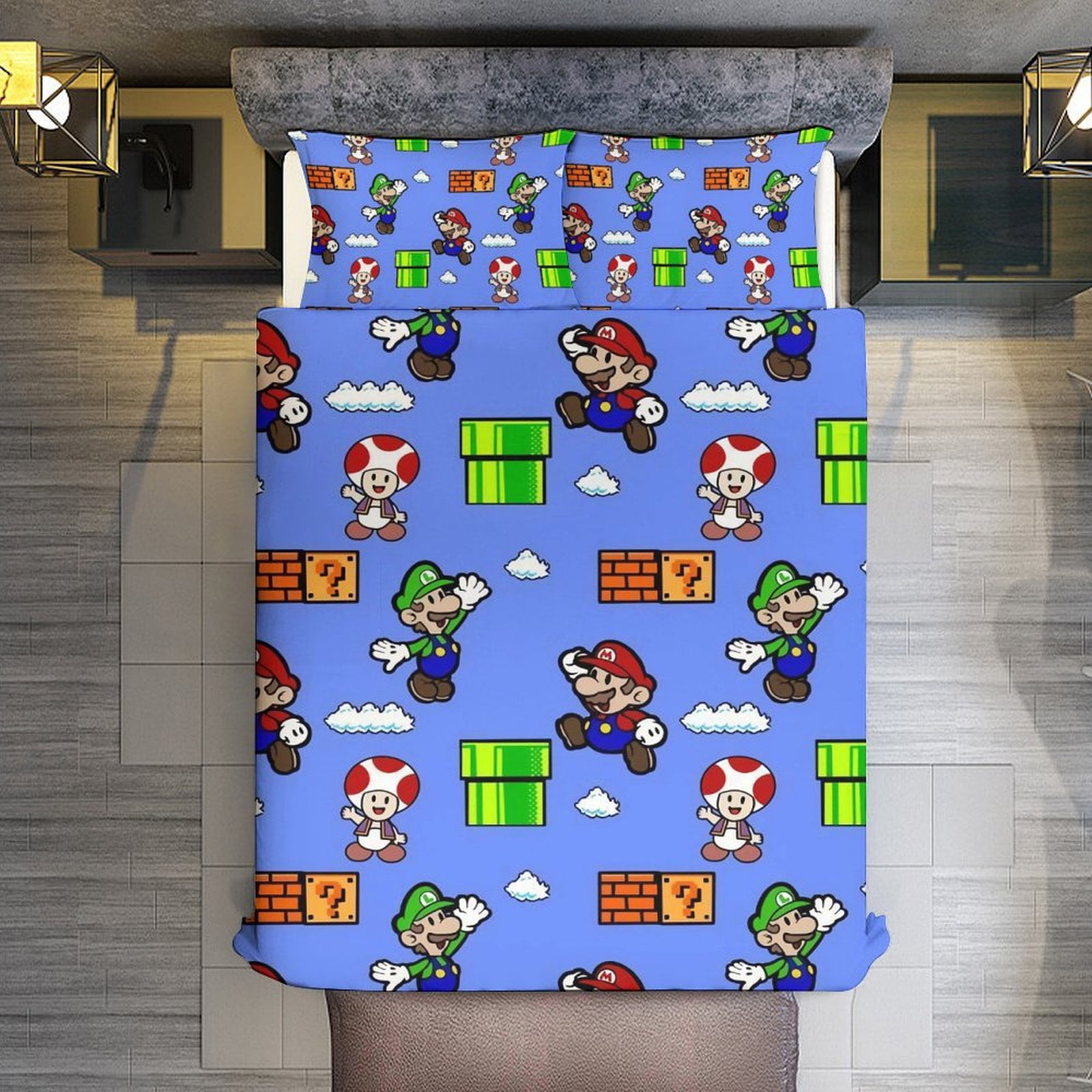 Sheet Queen Size,Super-Mario Luigi Mario And Mushroom Bed Sheets for ...